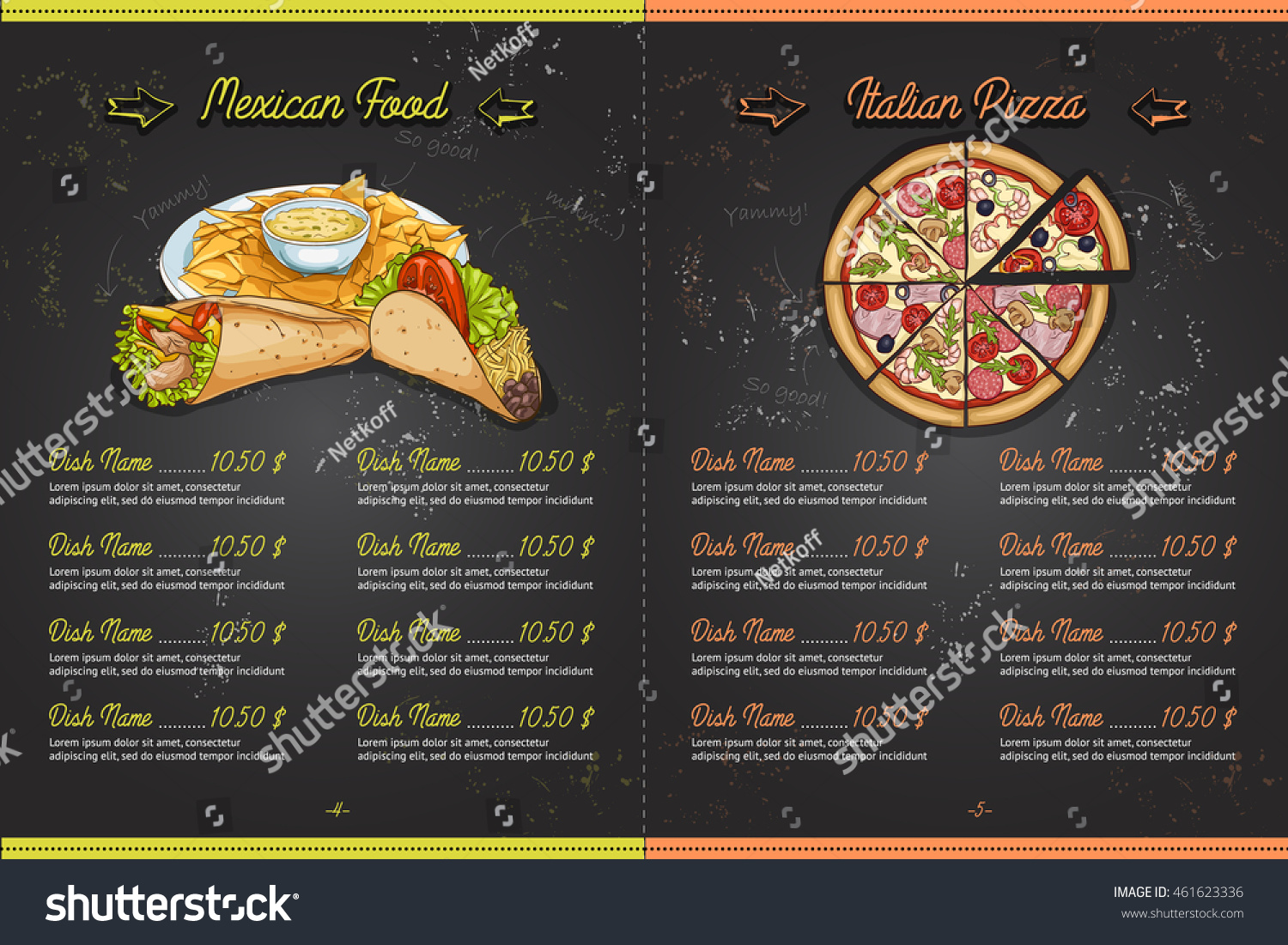 Color Horizontal Menu Design Stock Vector (Royalty Free) 461623336 ...