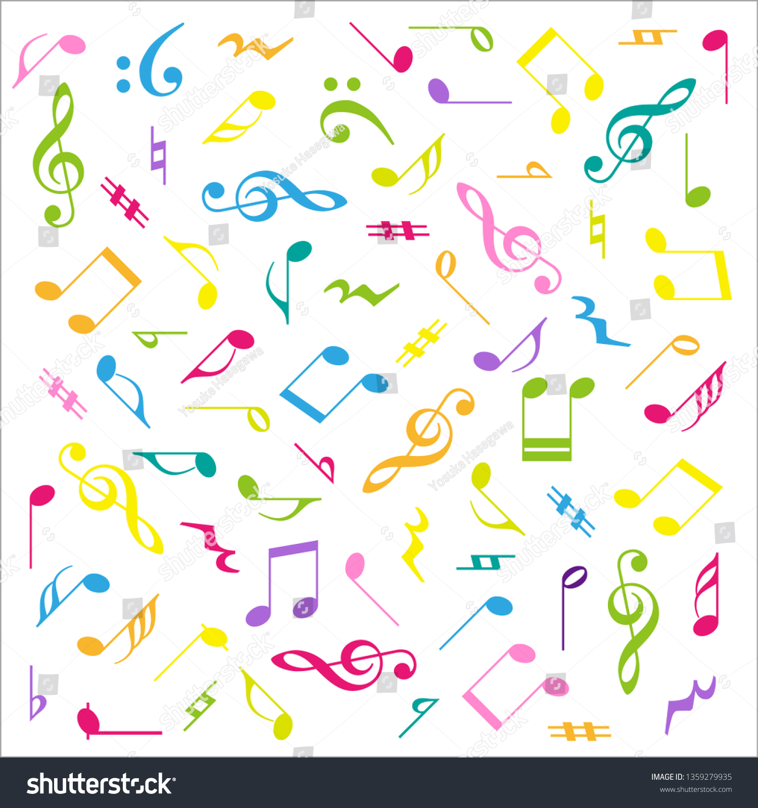 Color Musical Note Background Vector Illustration Stock Vector (Royalty ...