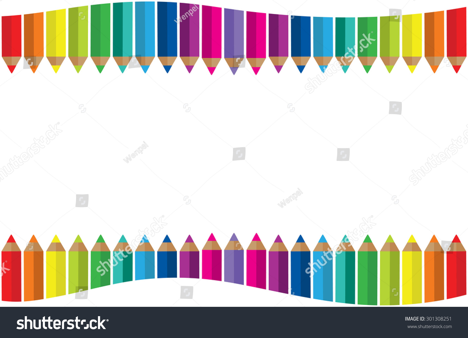 Color Pencil Border Stock Vector 301308251 - Shutterstock