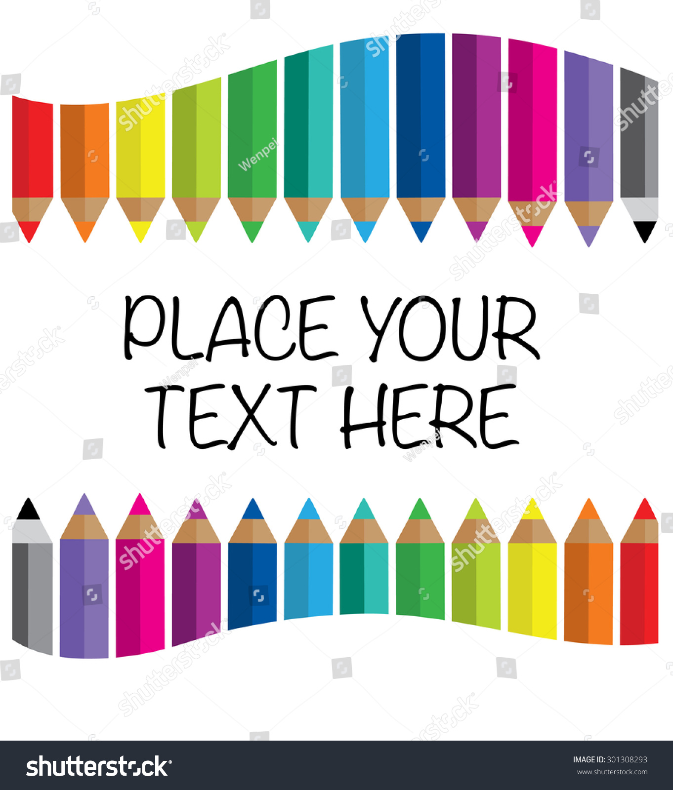 Color Pencil Border Stock Vector (Royalty Free) 301308293