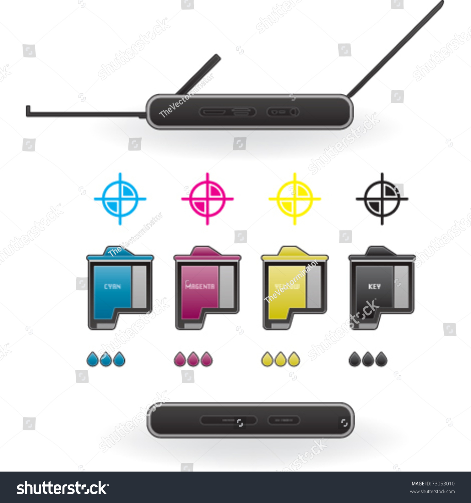 Color Photo Inkjet Printer Side View Stock Vector (Royalty Free ...