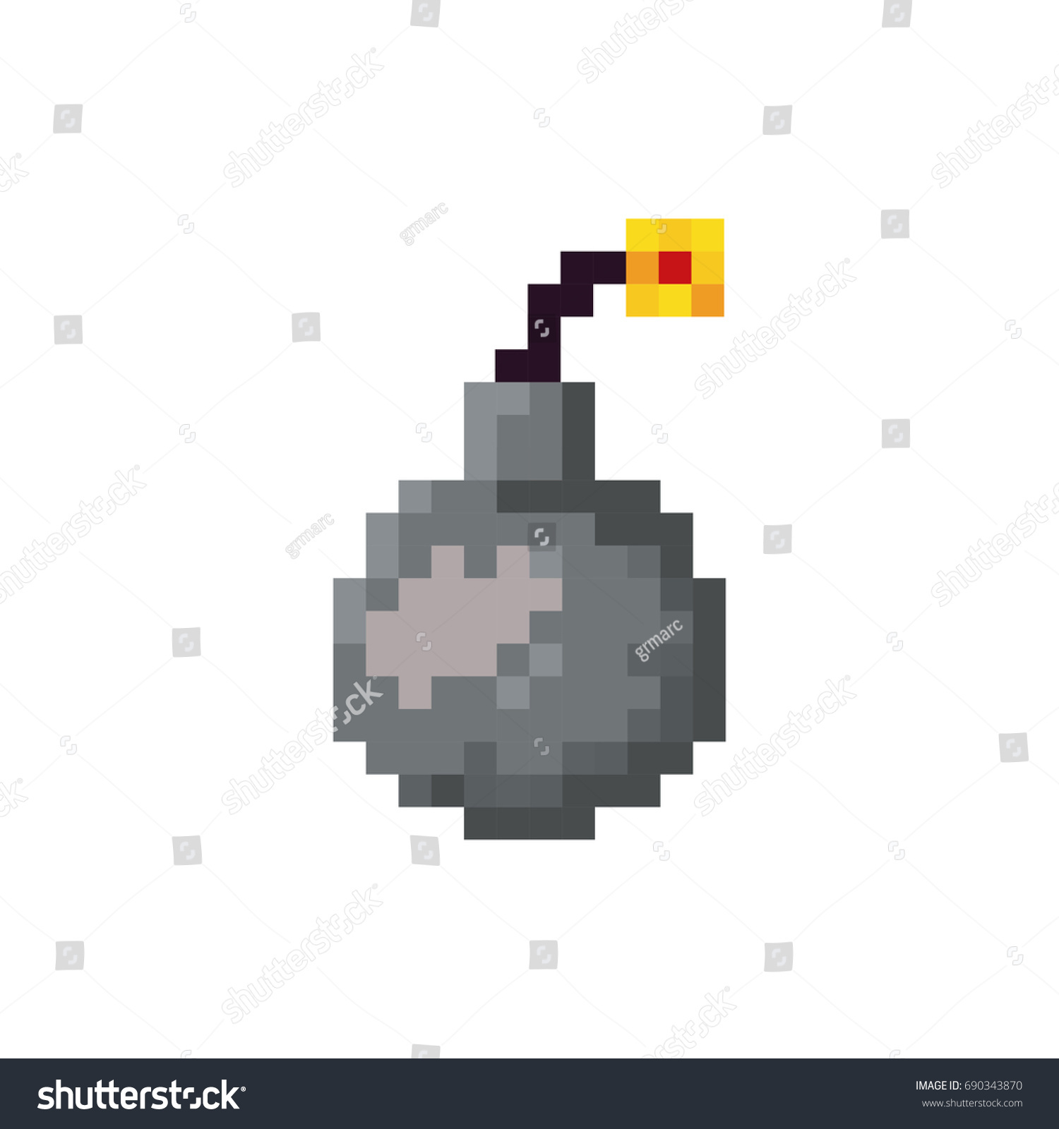 Color Pixelated Bomb Ready Explode Vector Stock Vector (Royalty Free ...