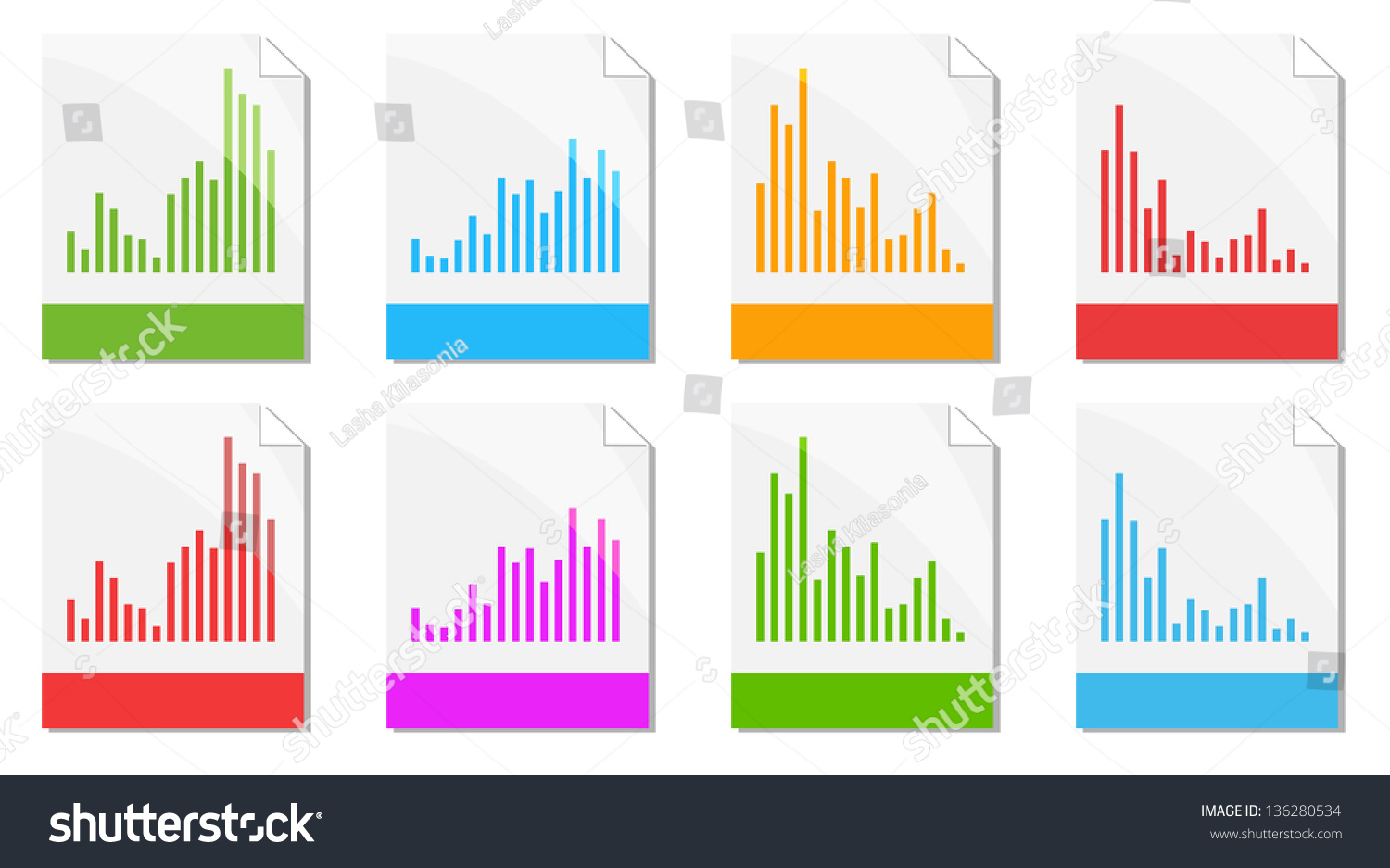 Color Progress Bar Chart Paper Stock Vector (Royalty Free) 136280534