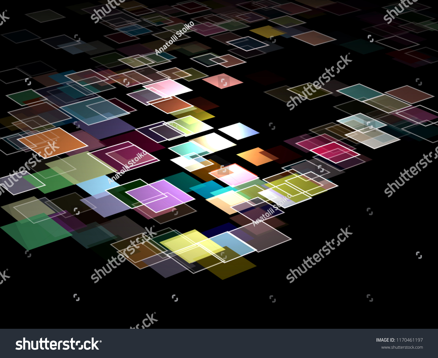 Color Rectangles Perspective On Black Vector Stock Vector (Royalty Free ...