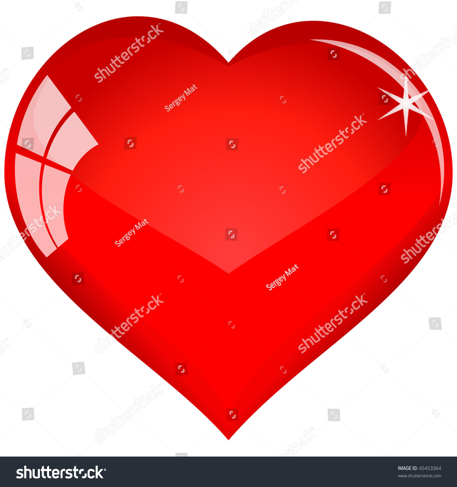 Color Red Heart Shape Stock Vector Illustration 45453364 : Shutterstock