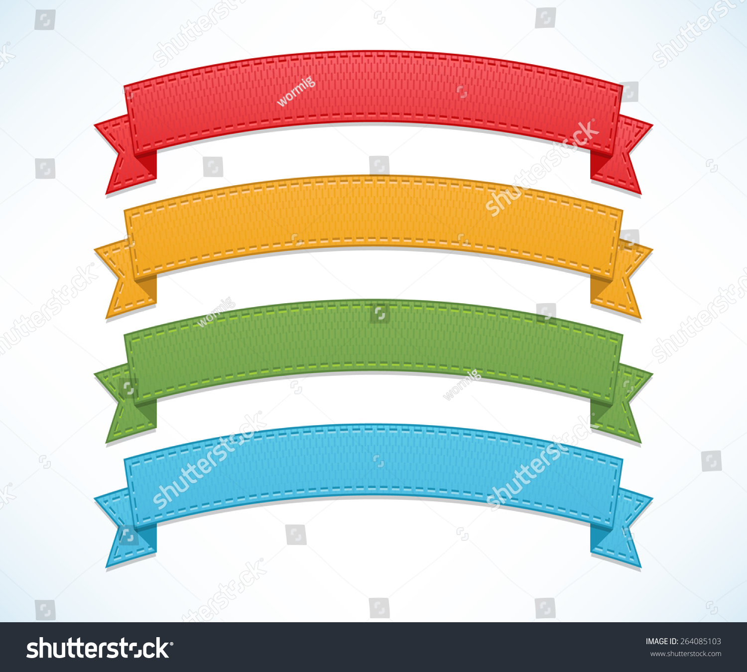 Color Ribbon Set Stock Vector 264085103 - Shutterstock