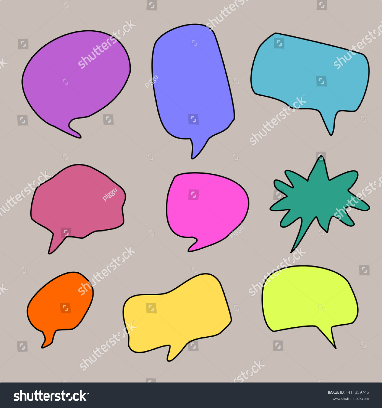 Color Speech Bubbles Set Vector Illustration Stock Vector (Royalty Free ...