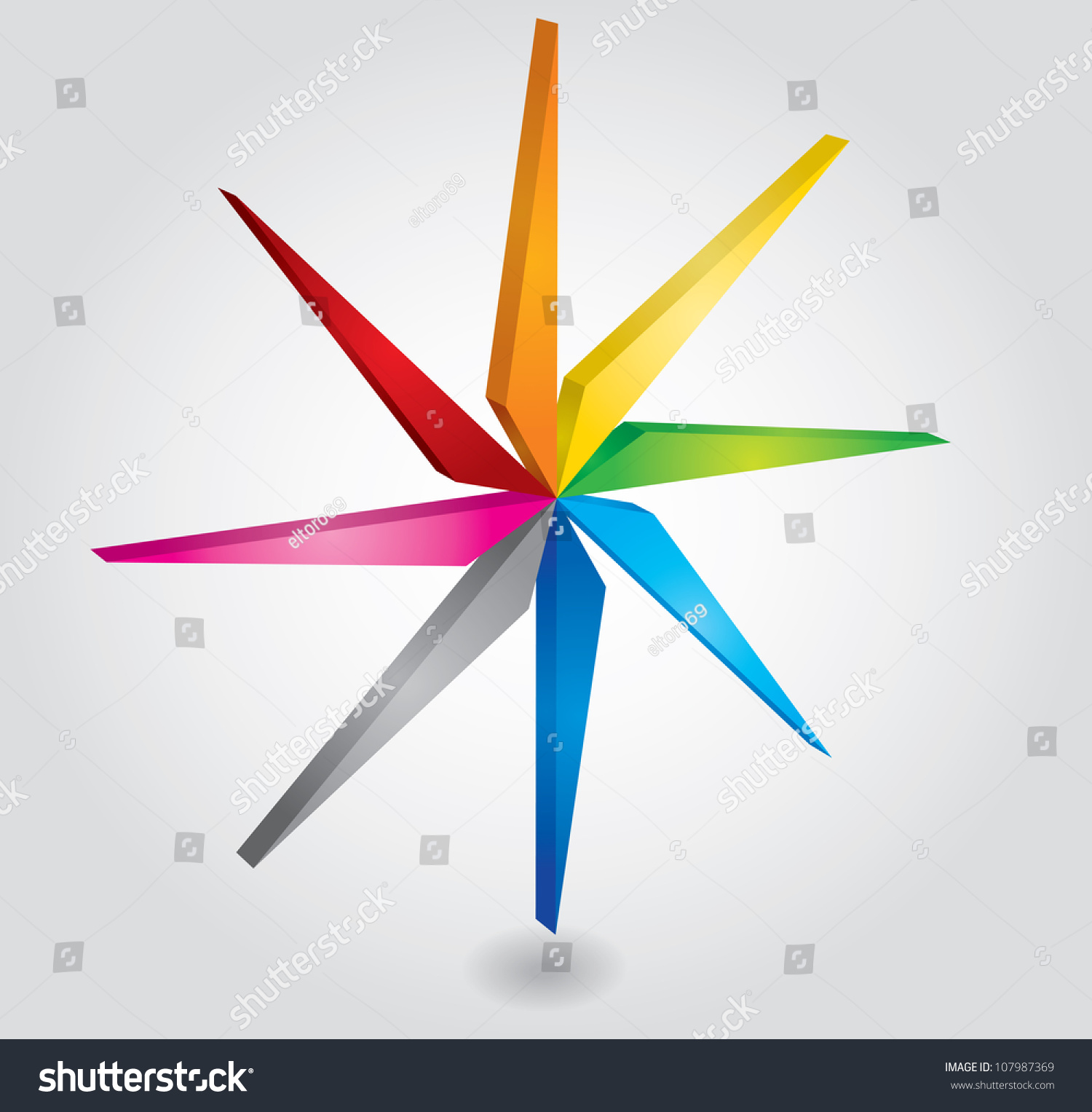Color Star Template Background Stock Vector (Royalty Free) 107987369