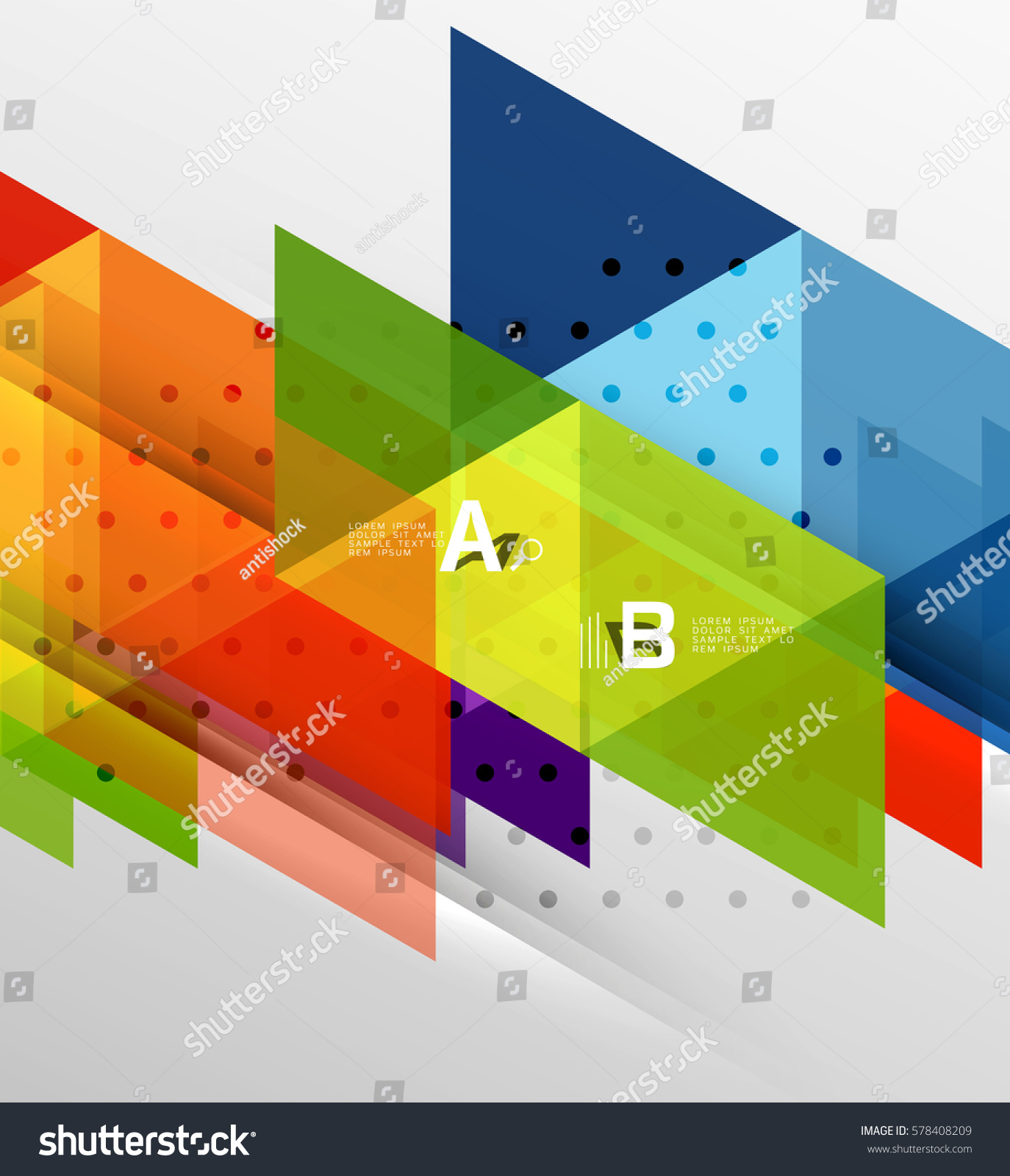 Color Transparent Triangle Tiles Infographic Elements Stock Vector ...