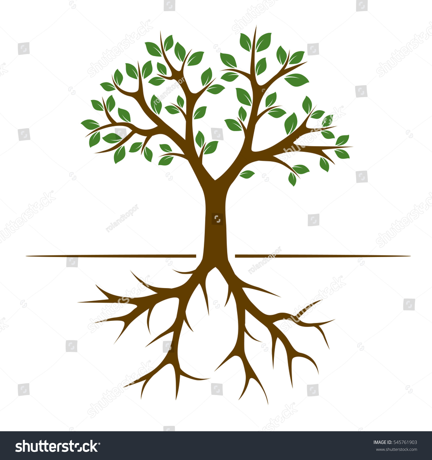 Color Tree Roots Vector Illustration Stock Vector (Royalty Free ...