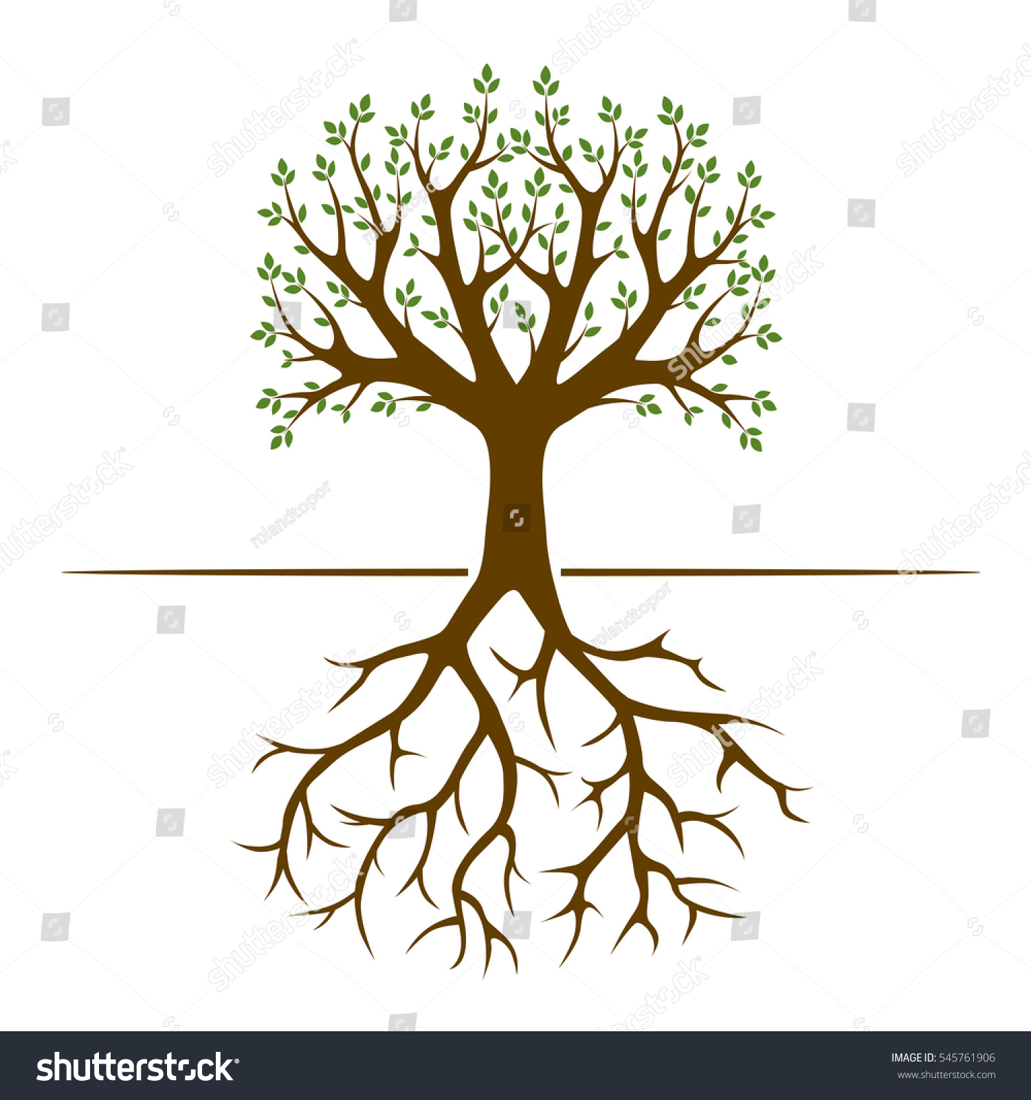 Color Tree Roots Vector Illustration: vector de stock (libre de ...