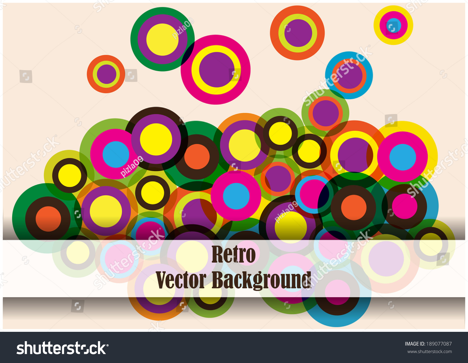 Color Vector Retro Circles Background Stock Vector (Royalty Free ...
