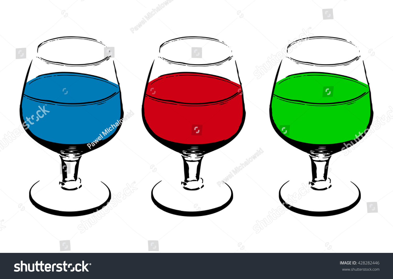 Color Vodka Shot Reflection Vector Illustration Stock Vector (Royalty ...