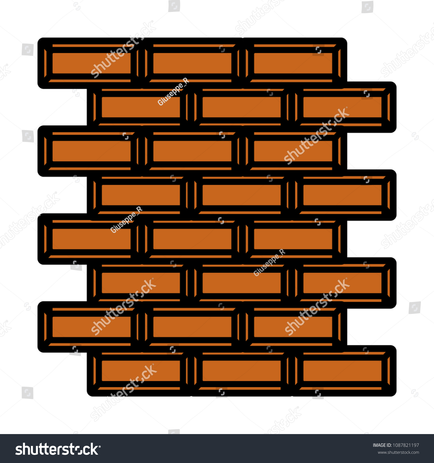 Color Wall Structure Brick Block Texture Stock Vector (Royalty Free ...