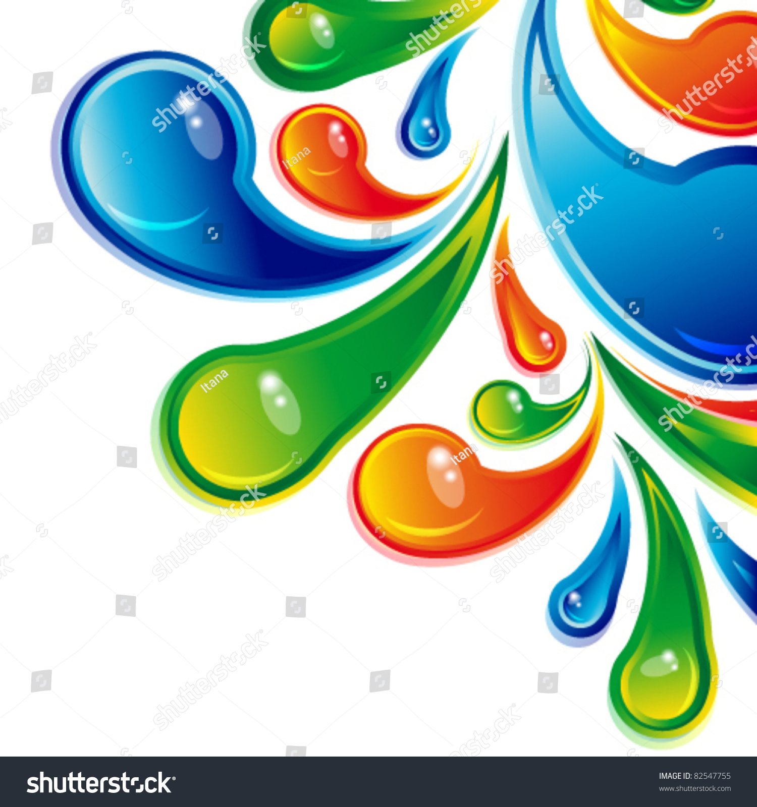Color Water Drops Design. Vector Background. - 82547755 : Shutterstock