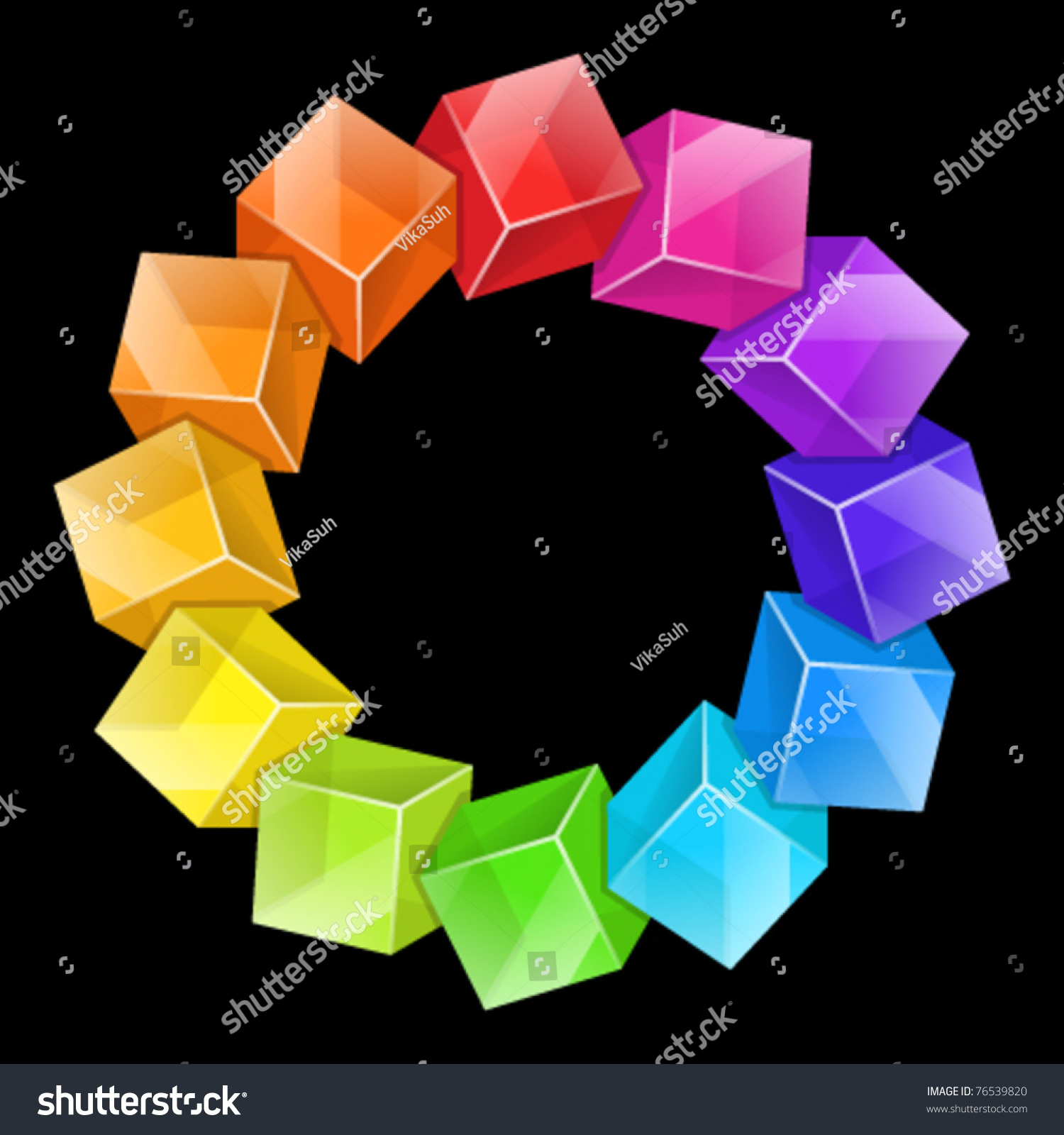 Color Wheel 3d Cubes Vector Illustration Stock Vector (Royalty Free ...