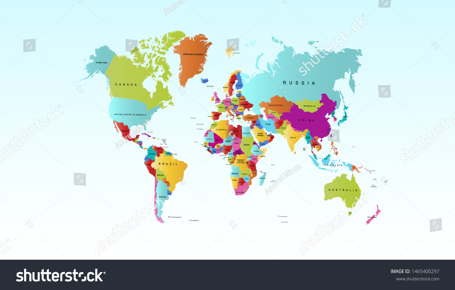 Color World Map Vector Modern: vector de stock (libre de regalías ...