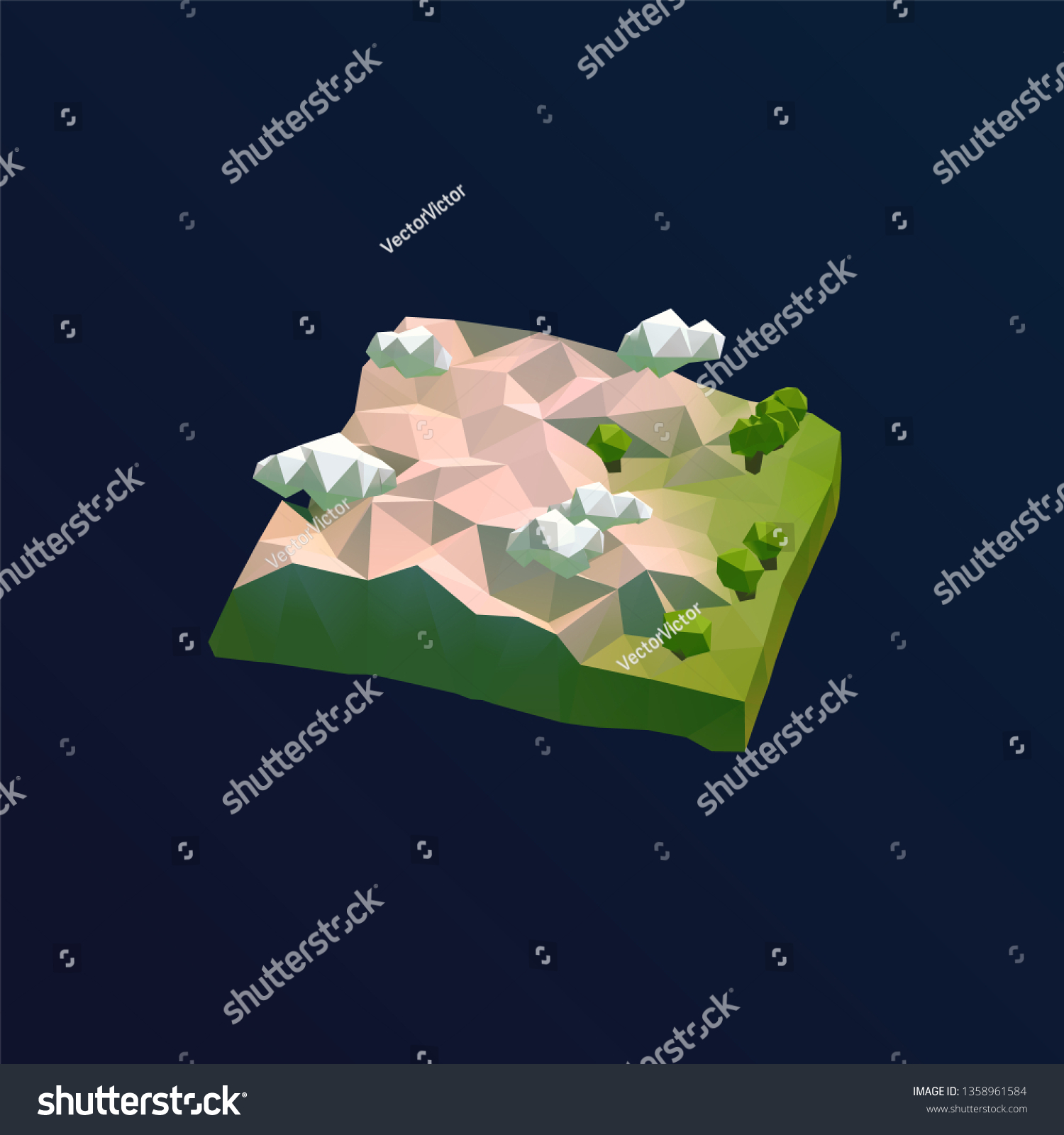 Colorado Vector Low Poly 3d Cartoon Stock Vector (Royalty Free ...