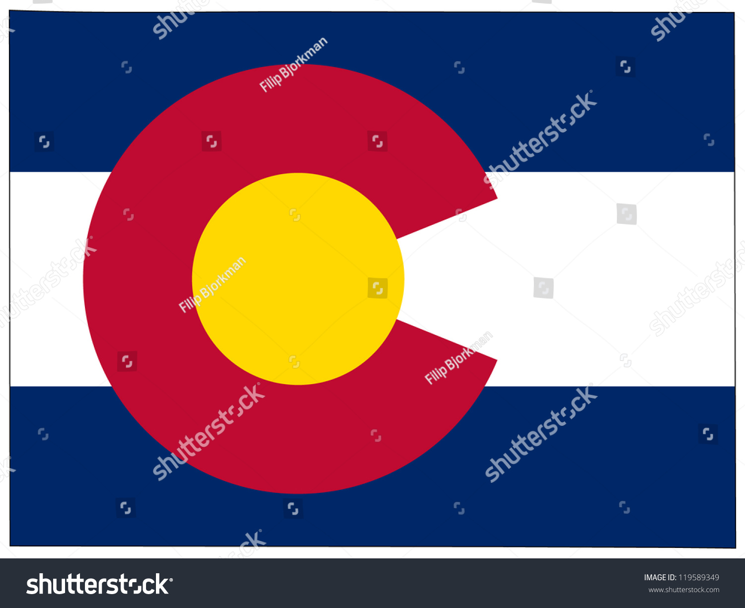 Colorado Vector Map Flag Inside Stock Vector (Royalty Free) 119589349 ...