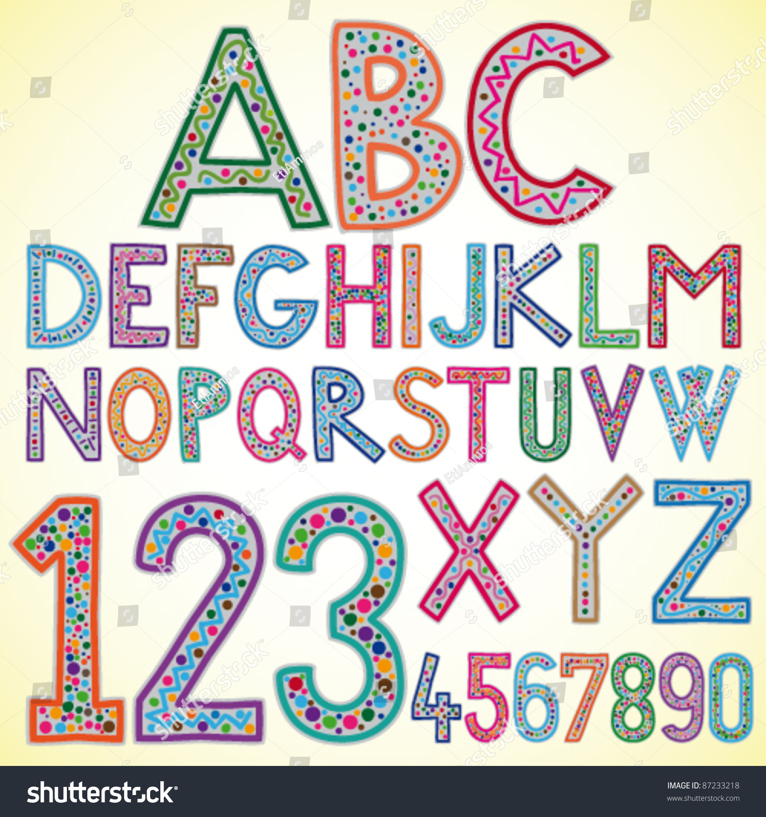 Colored Alphabet - Vector Illustration - 87233218 : Shutterstock