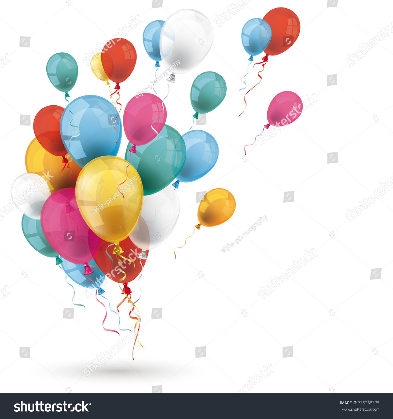 Colored Balloons White Background Eps 10 Stock Vector (Royalty Free ...