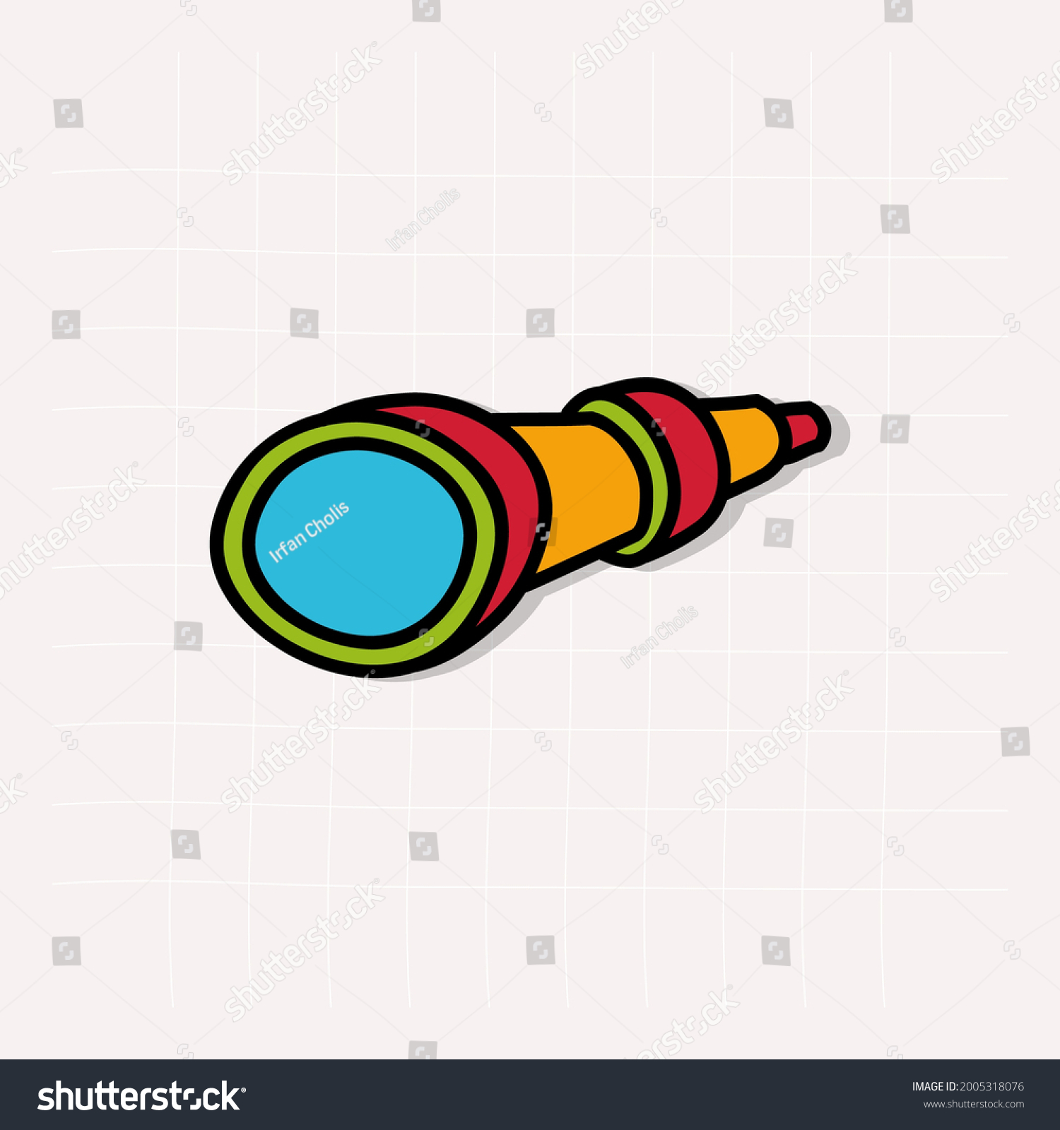 Colored Binocular Doodle Vector Illustration Stock Vector (Royalty Free ...
