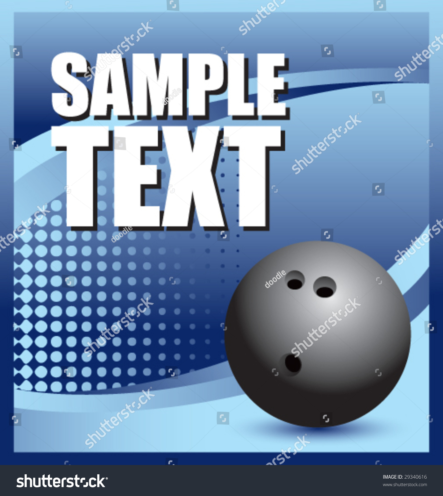 Colored Bowling Ball Advertisement Stock Vector (Royalty Free) 29340616