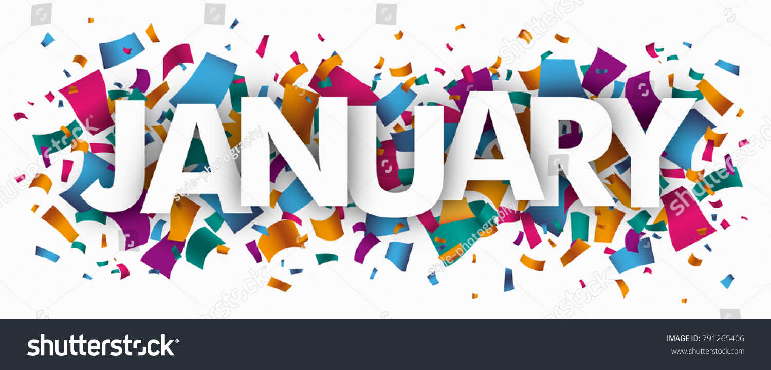 Colored Confetti Text January Eps 10 Stock Vector (Royalty Free) 791265406