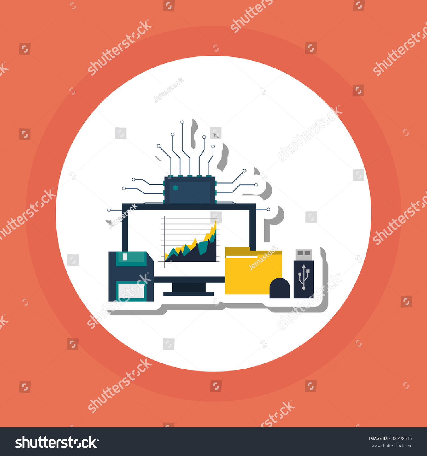 Colored Data Center Graphic Design Vector Stock Vector (Royalty Free ...