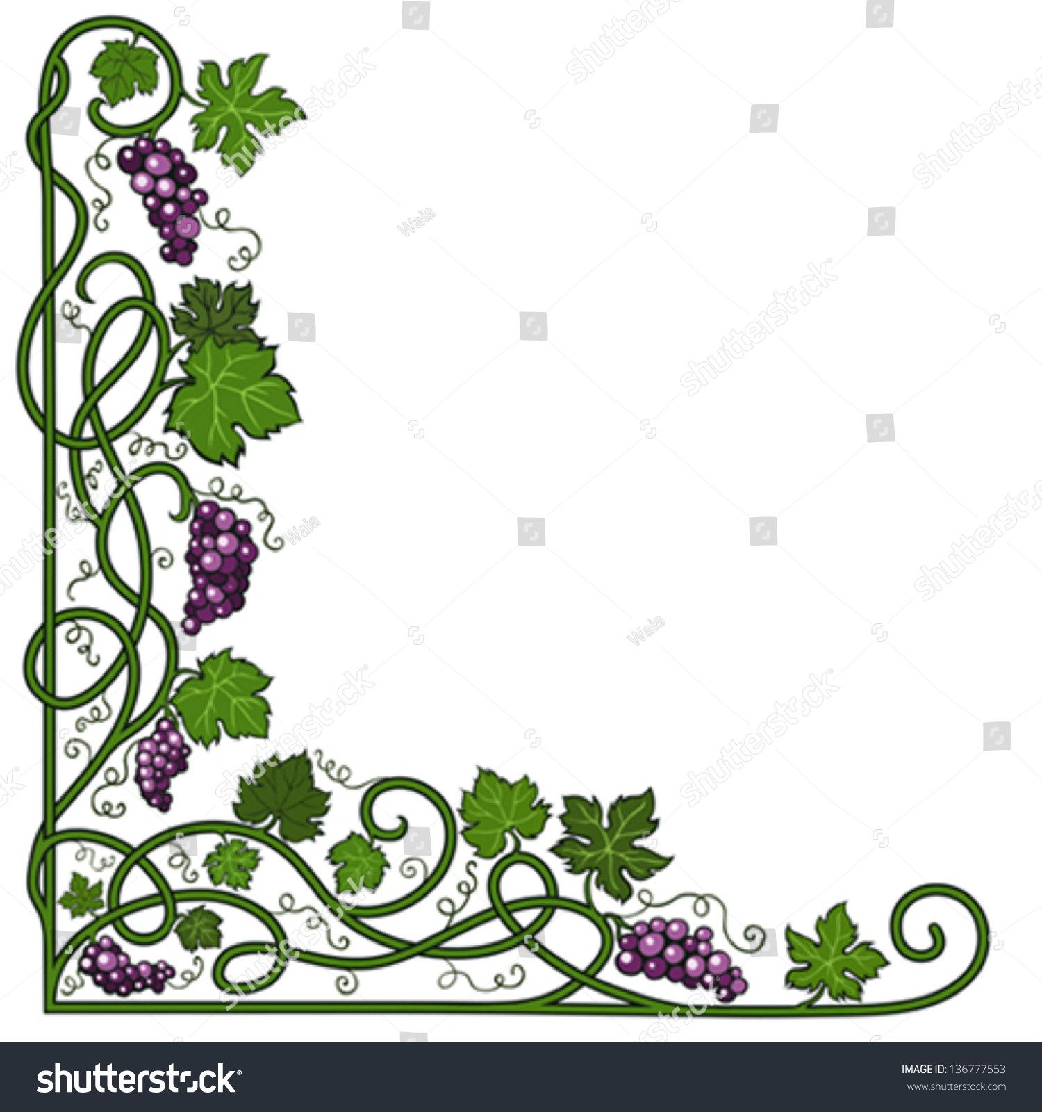 Colored Decorative Frame Vine On White Stock Vector (Royalty Free ...