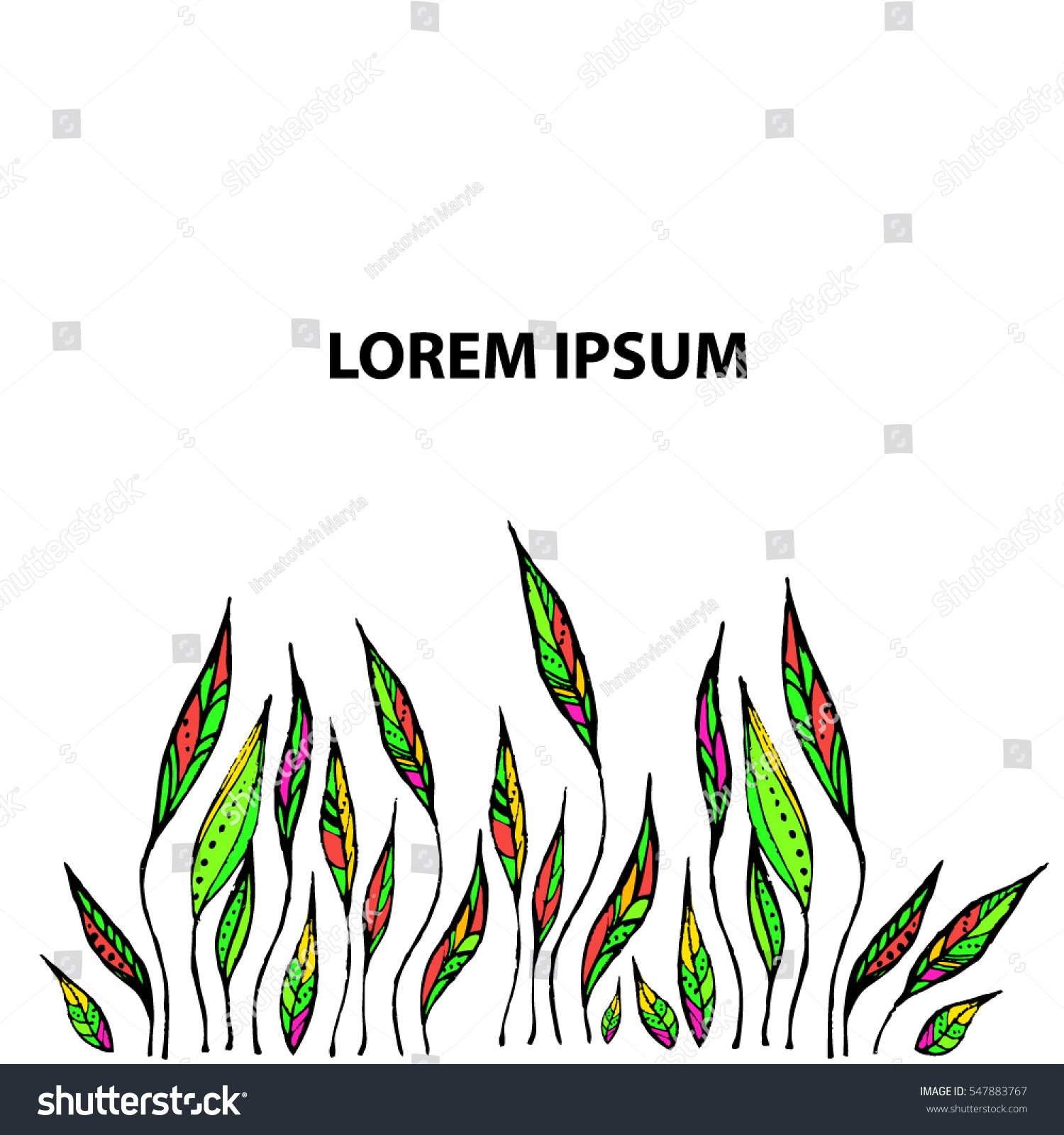 Colored Drawing Grass Vector Stock Vector (Royalty Free) 547883767 ...