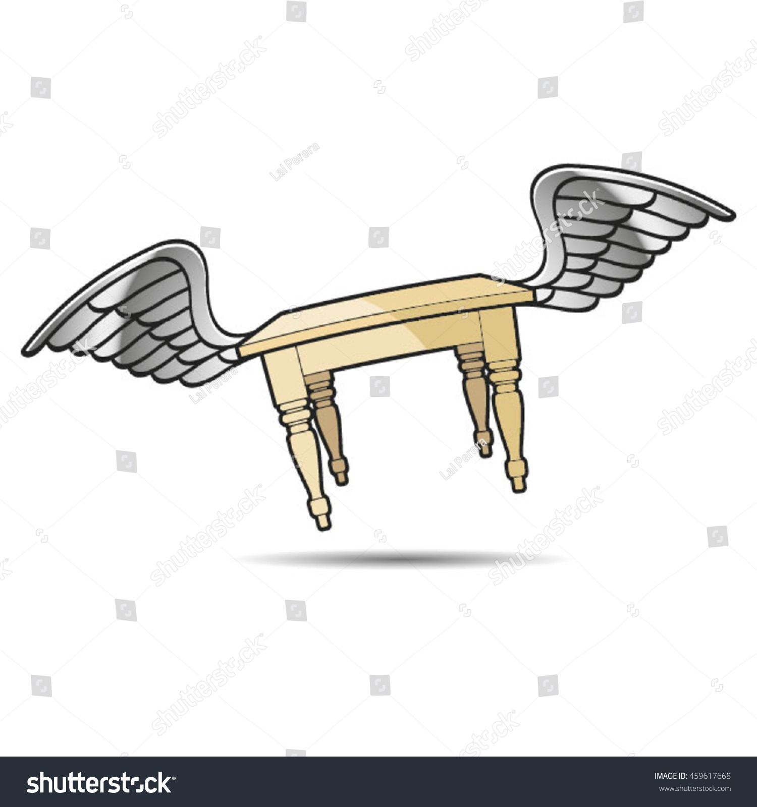 Colored Flying Table Wingsvector Drawing: vector de stock (libre de ...