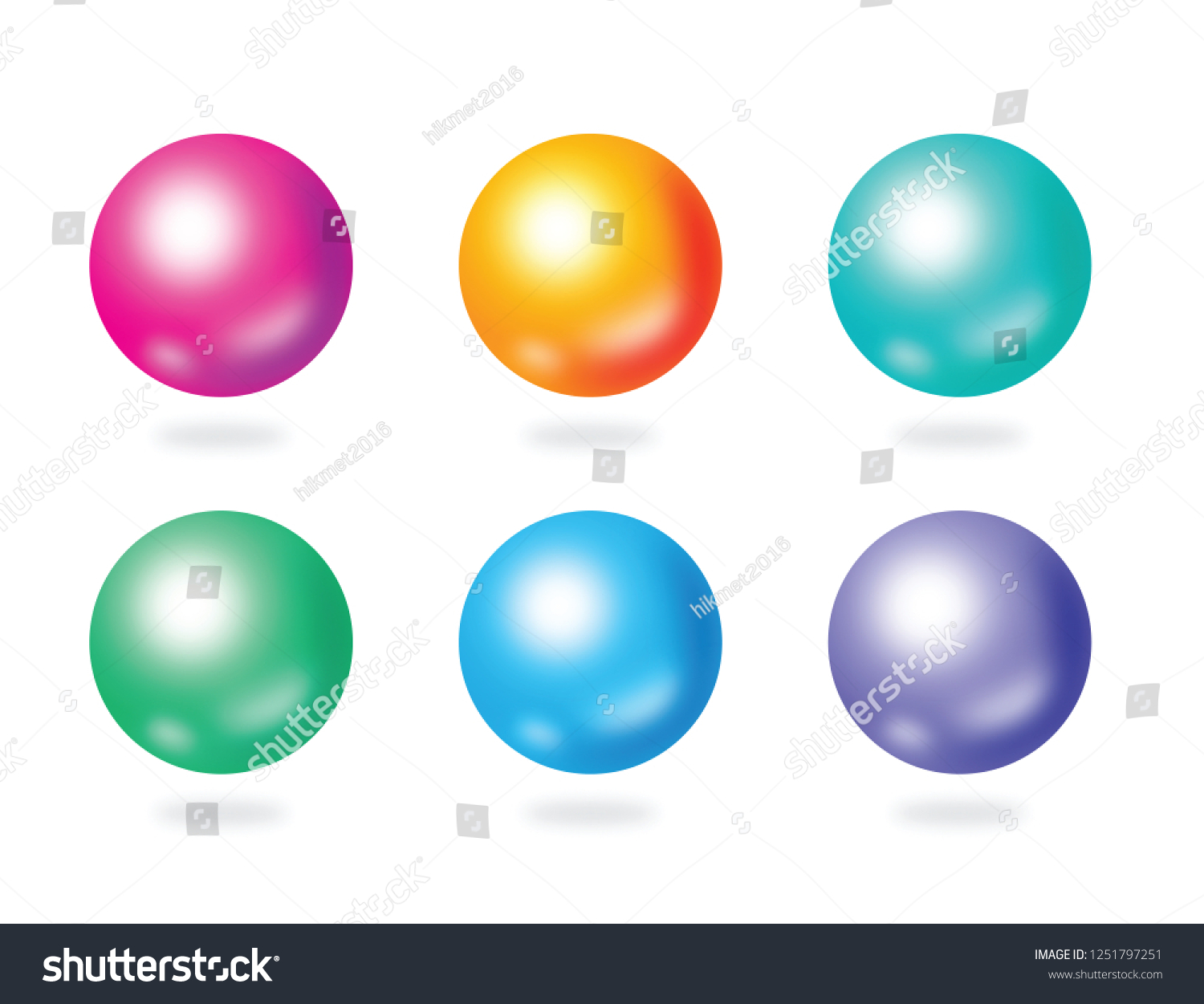 Colored Glossy Spheres Vector Stock Vector (Royalty Free) 1251797251