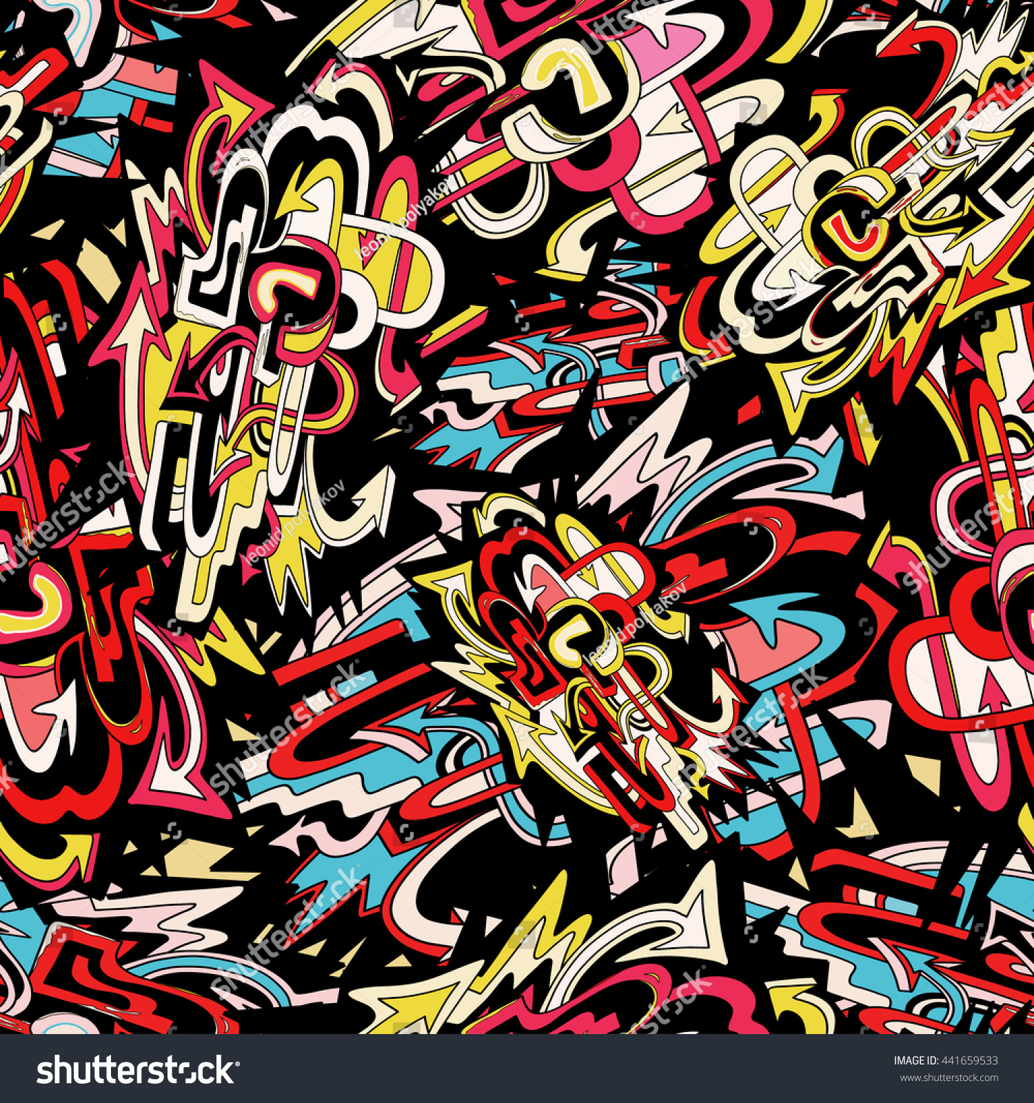 Colored Graffiti Seamless Texture Stock Vector (Royalty Free) 441659533 ...