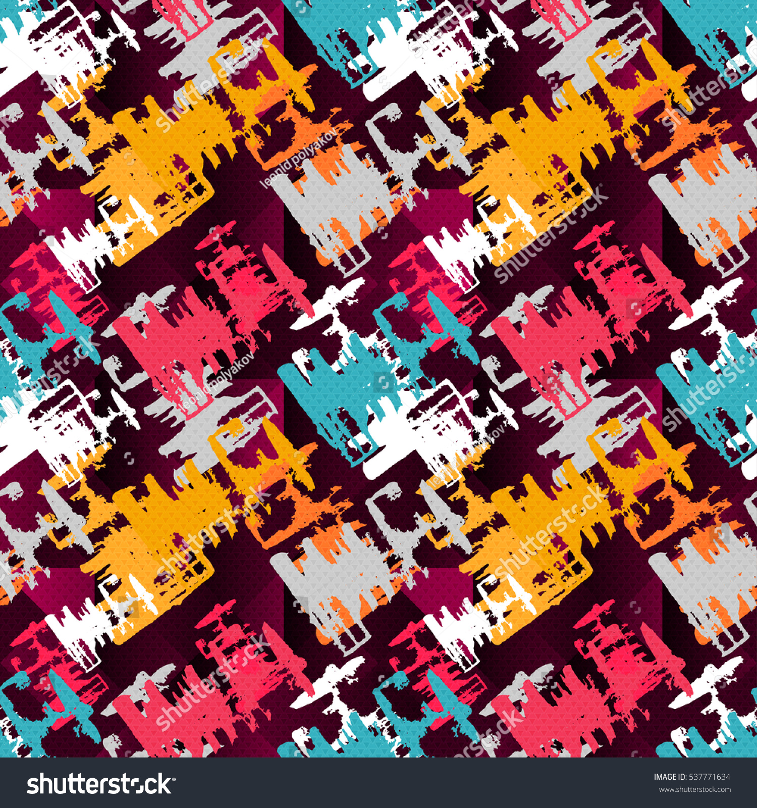 Colored Graffiti Seamless Texture Vector Illustration Stock Vector ...