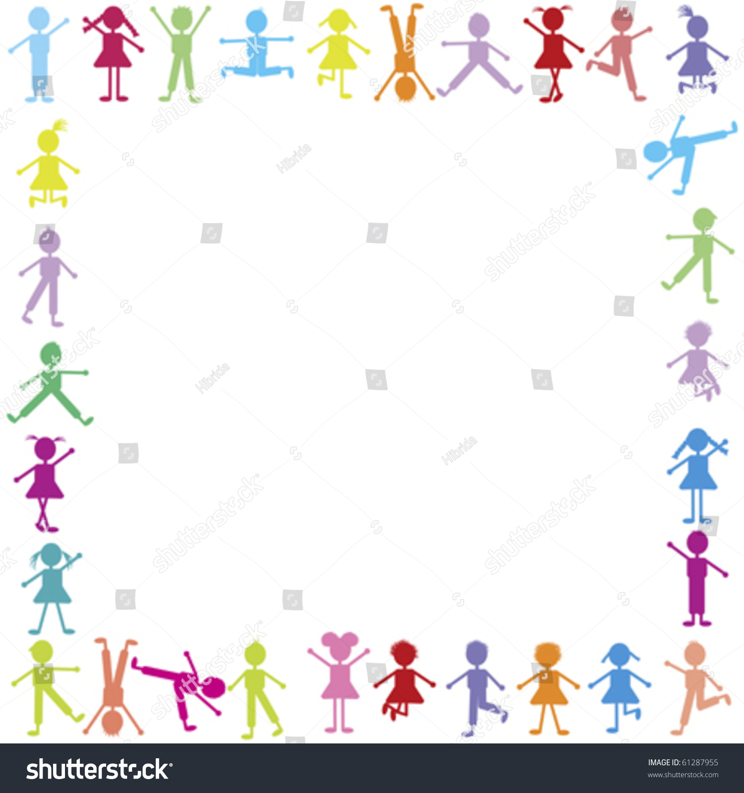 Colored Happy Children Frame Stock Vector (Royalty Free) 61287955