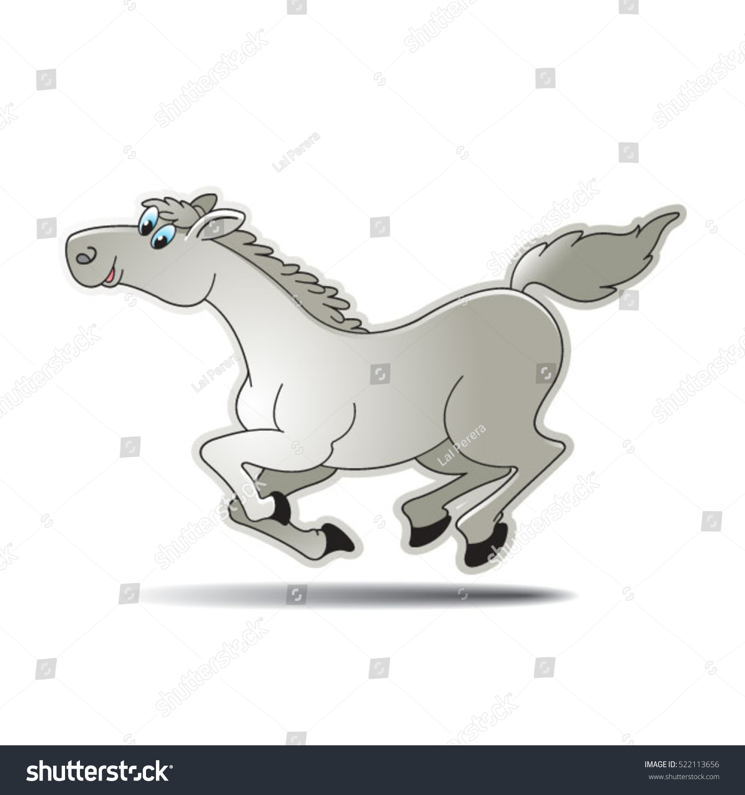 Colored Horse Running Fastvector Drawing Stock Vector (Royalty Free ...