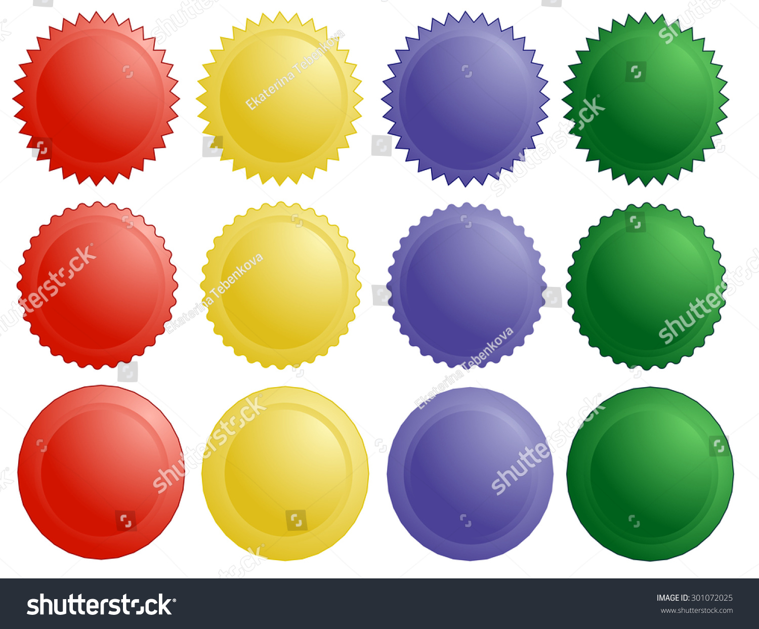 Colored Icons Badges Labels Stock Vector (Royalty Free) 301072025 ...