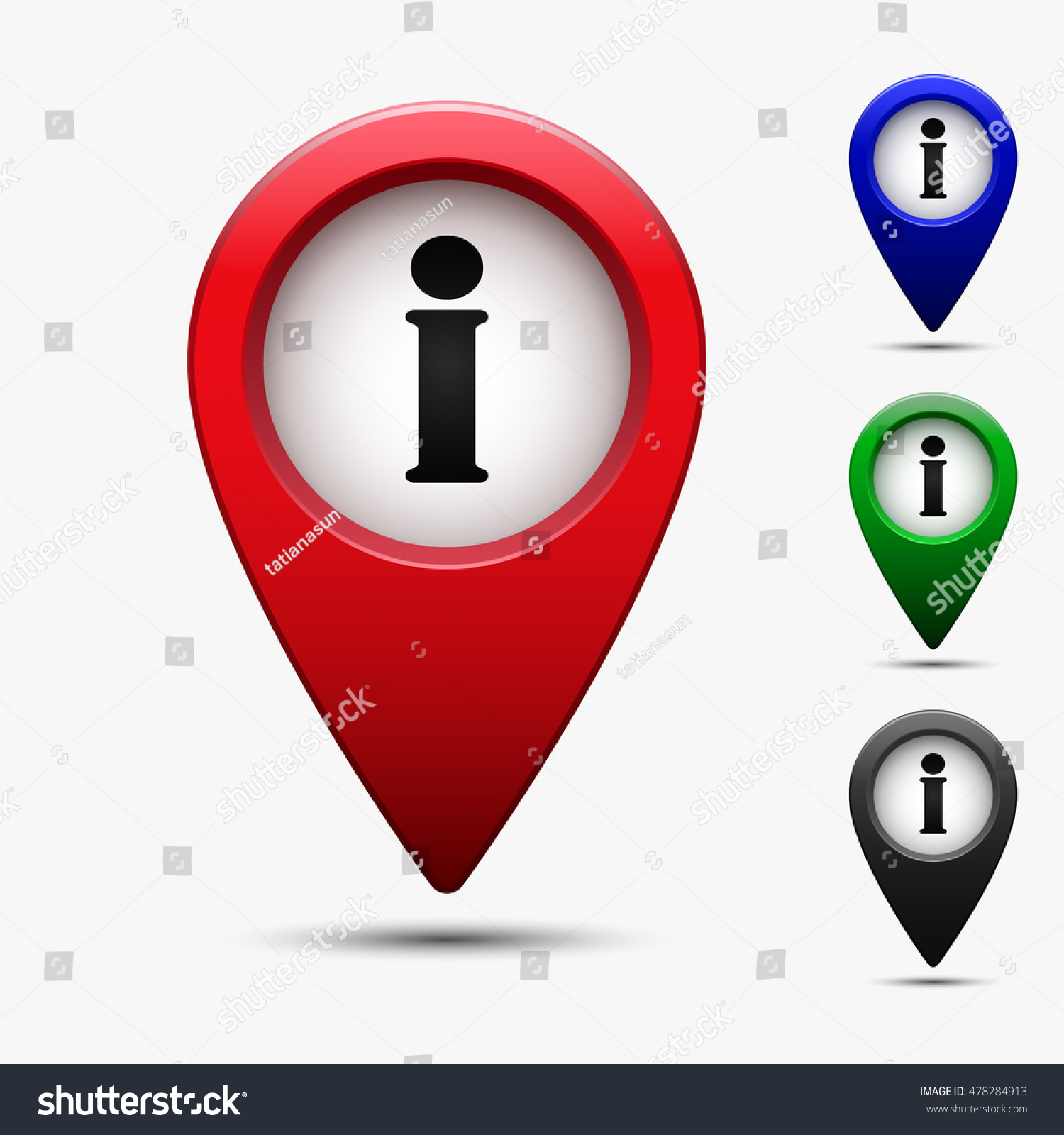 Colored Map Pointer Symbol Info Information Stock Vector 478284913 ...