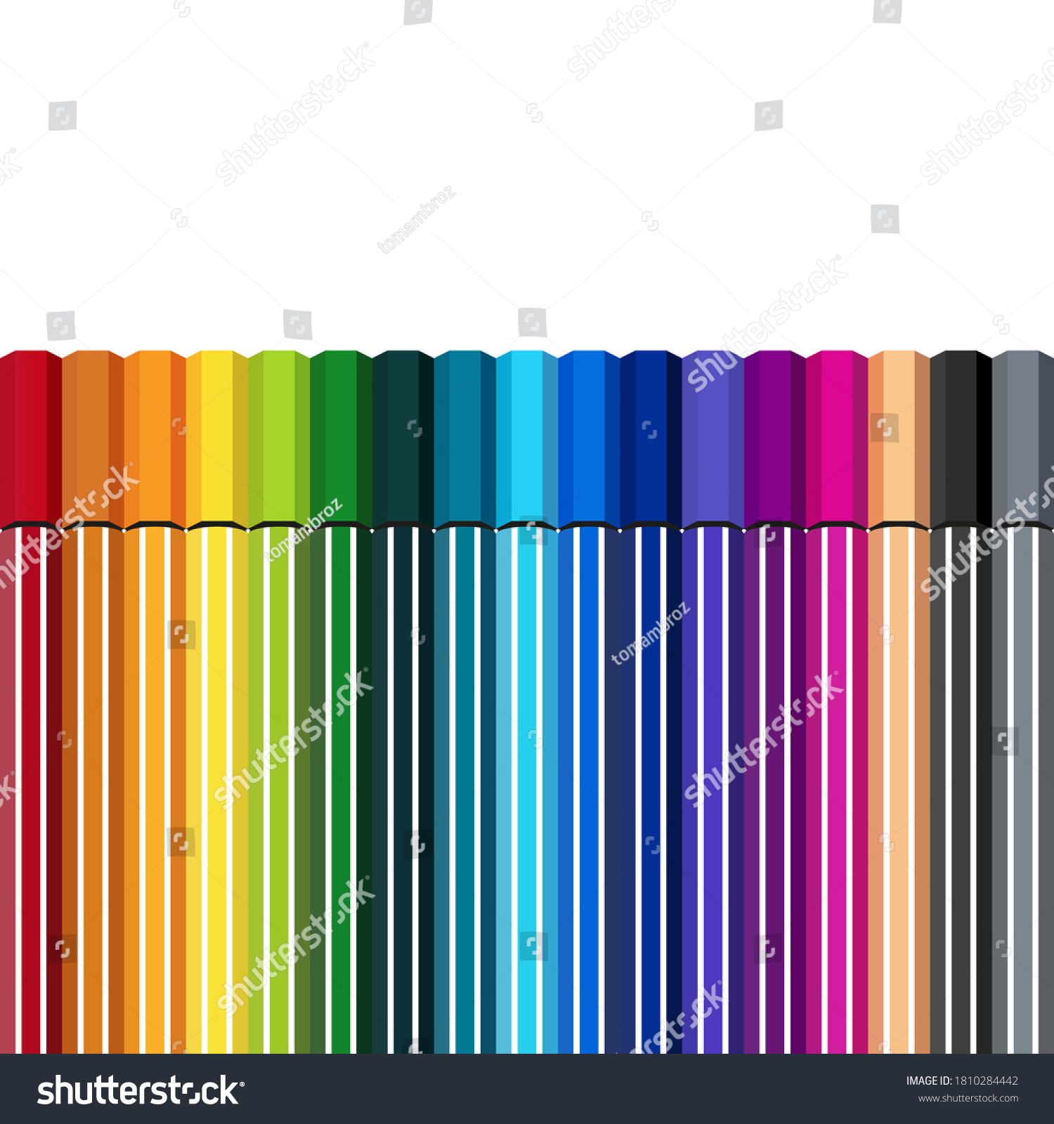 Colored Markers Background Vector Pens Illustration Stock Vector ...