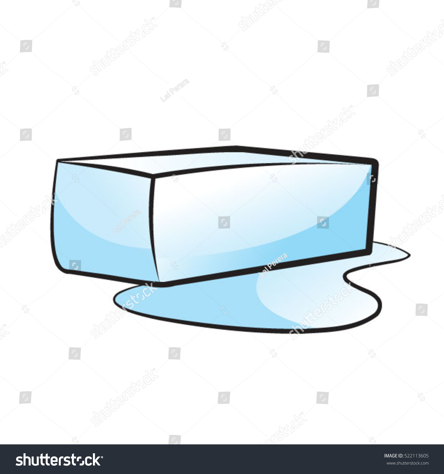 Colored Melting Ice Cubevector Drawing Stock Vector (Royalty Free ...