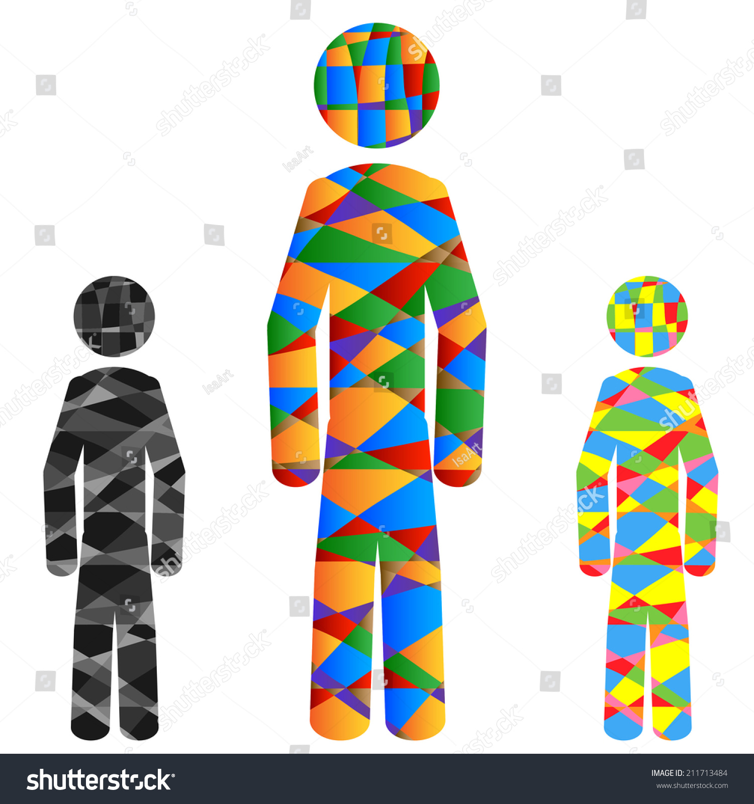 Colored Men Stick Figure Vector Eps10: เวกเตอร์สต็อก (ปลอดค่าลิขสิทธิ์ ...