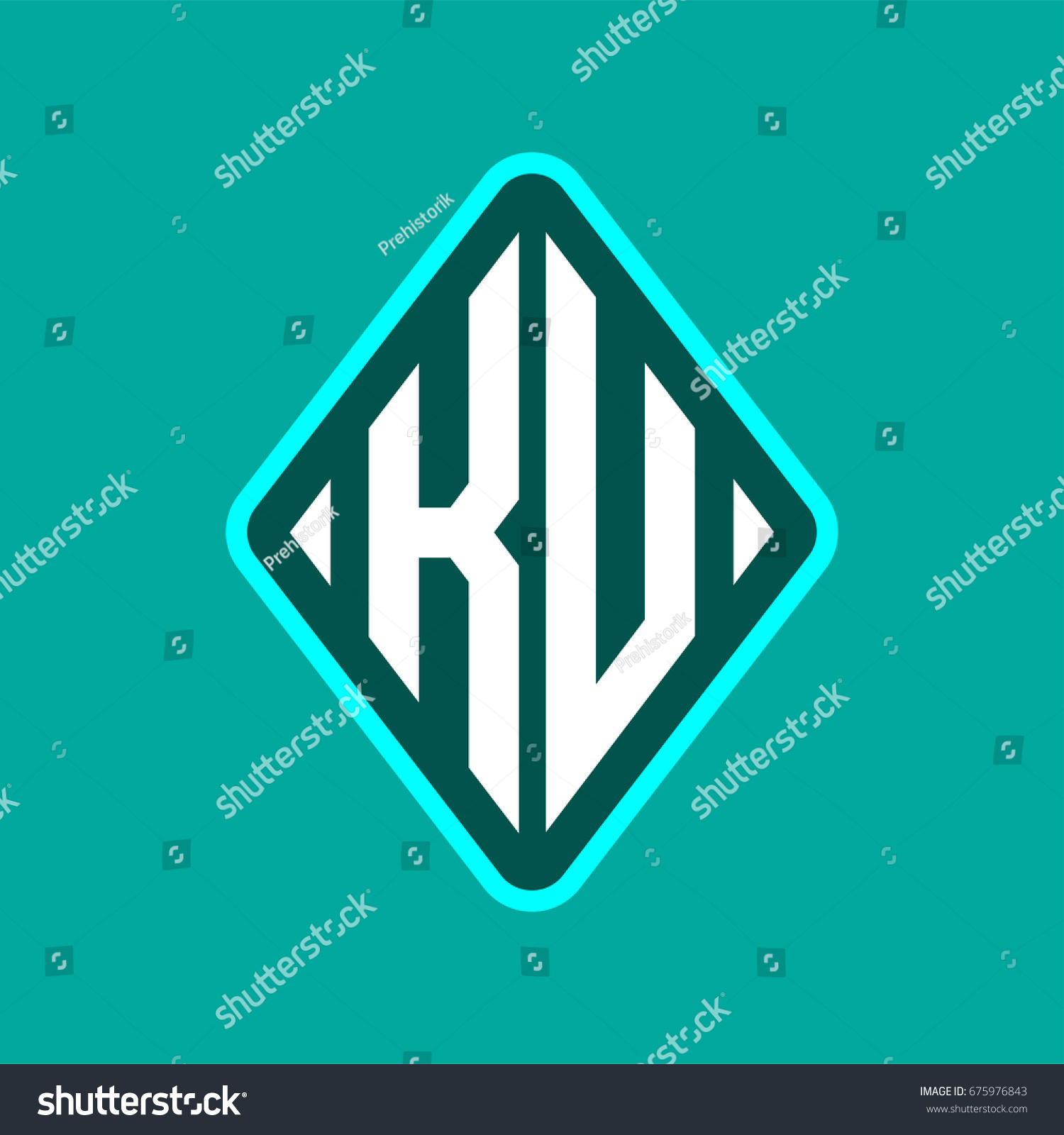 Colored Monogram Logo Curved Oval Shape Stock Vector (Royalty Free ...