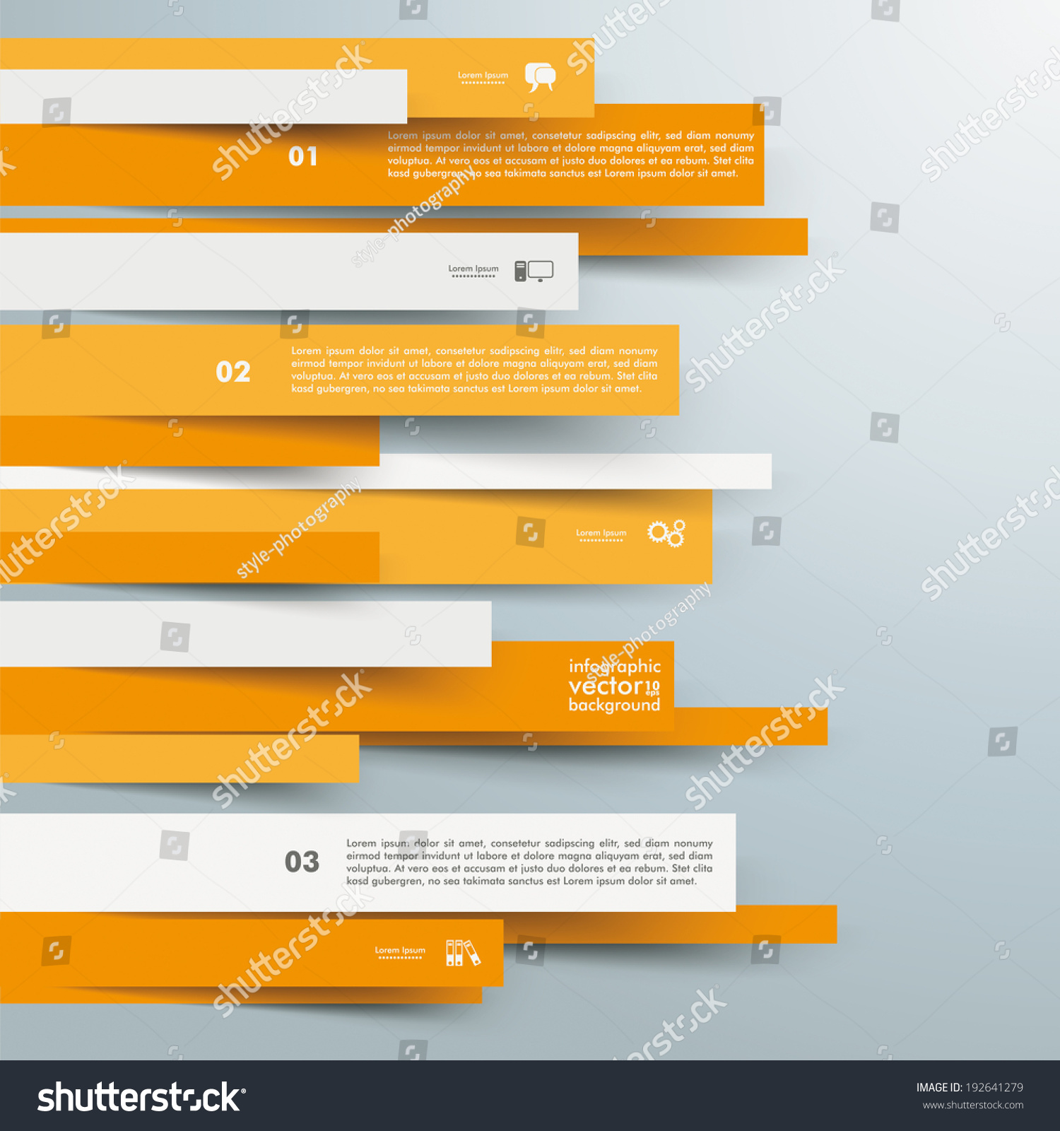 Colored Paper Lines On Grey Background Stock Vector (Royalty Free ...