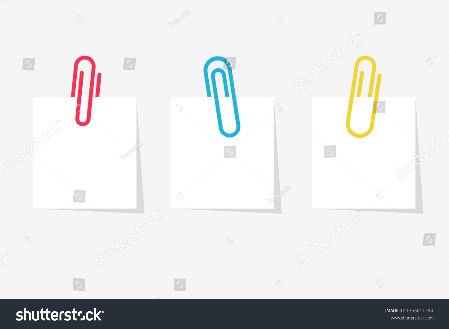 Colored Paperclip Blank White Notepaper White Stock Vector (Royalty ... Colored Paperclip Blank White Notepaper White Stock Vector (Royalty ...