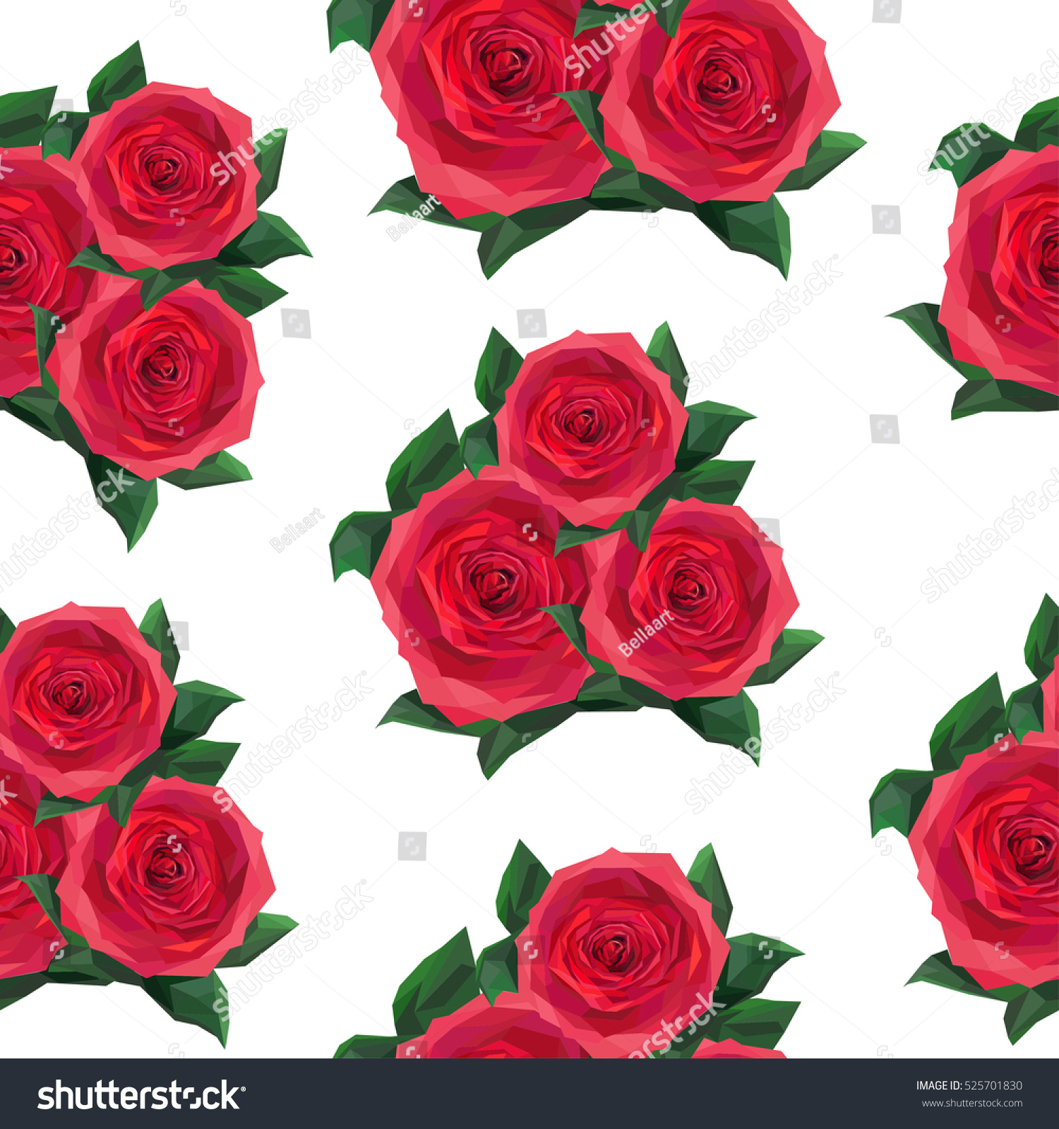 Colored Pattern Bright Red Roses Floral: เวกเตอร์สต็อก (ปลอดค่า ...
