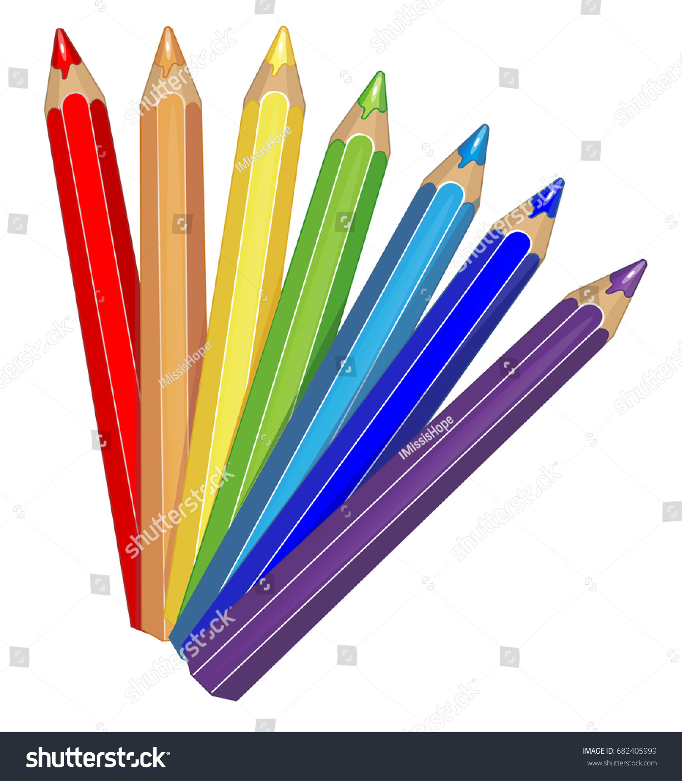 Colored Pencils Vector Stock Vector (Royalty Free) 682405999 | Shutterstock
