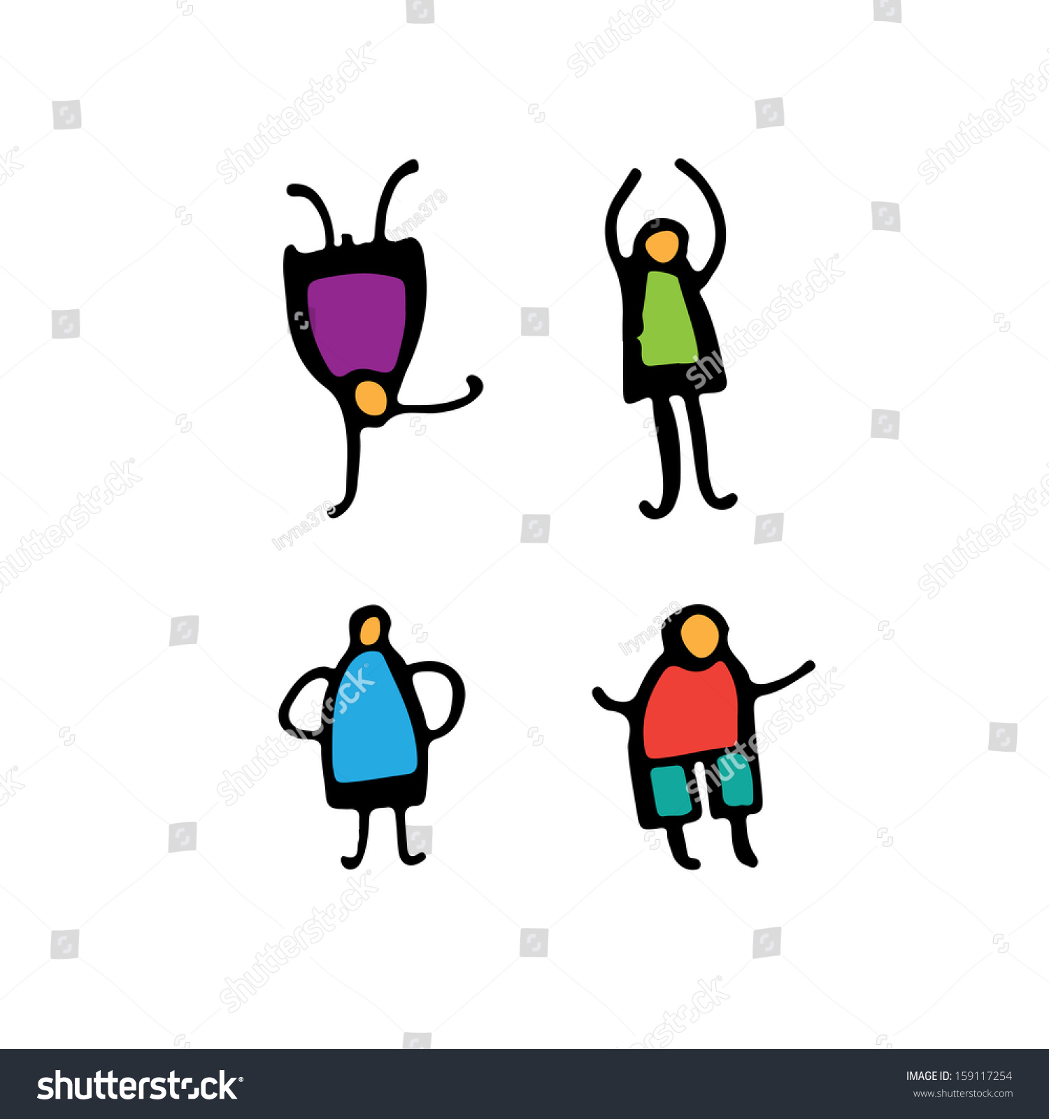 Colored People Icon Stock Vector (Royalty Free) 159117254 | Shutterstock
