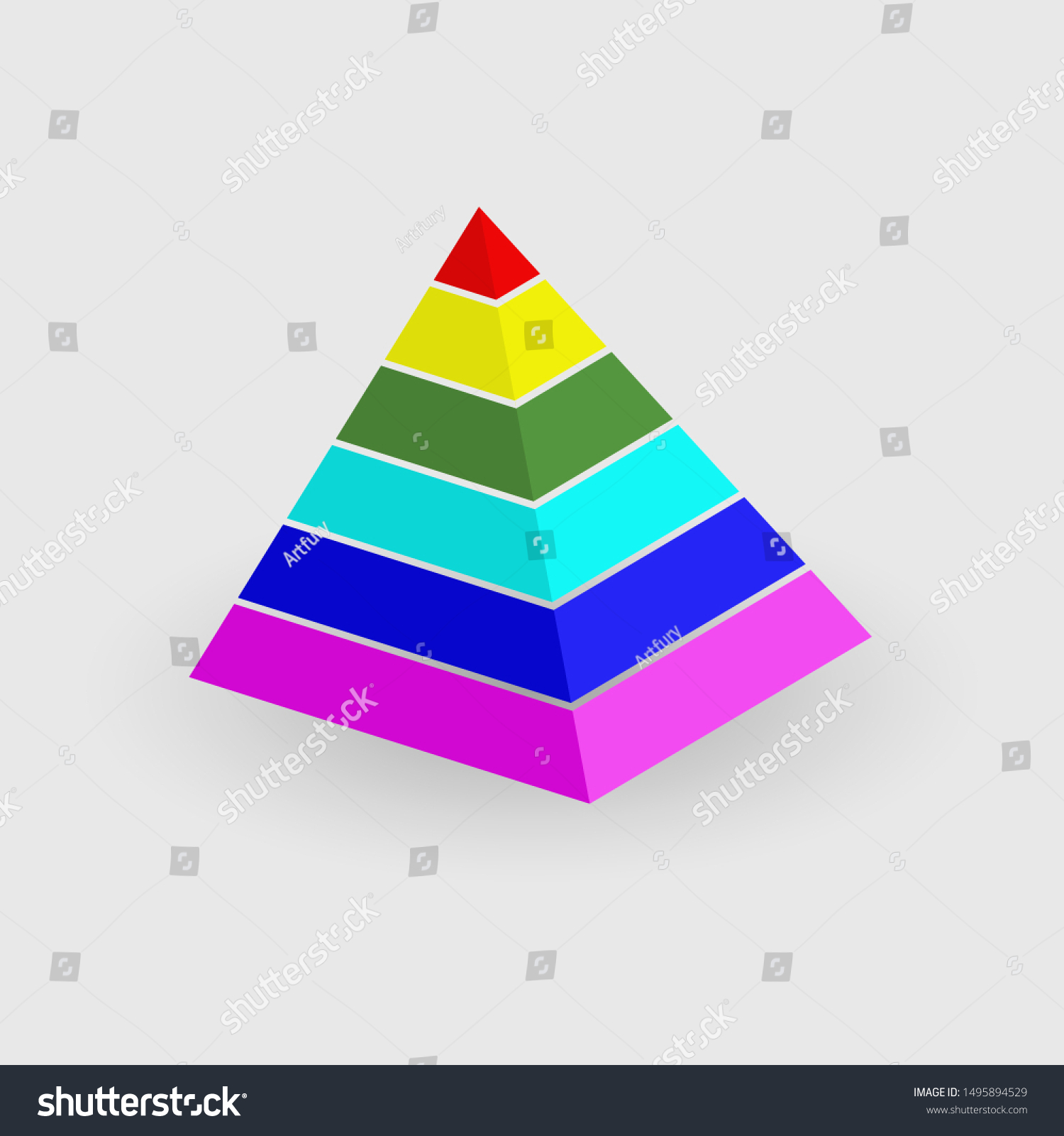 Colored Pyramid Chart Graphic Template Vector: เวกเตอร์สต็อก (ปลอดค่า ...