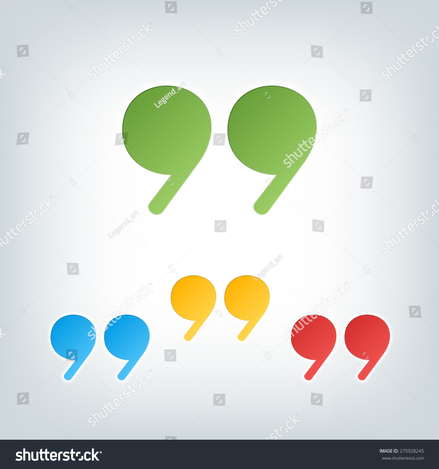 Colored Quotes Sign Icon Stock Vector (Royalty Free) 275928245